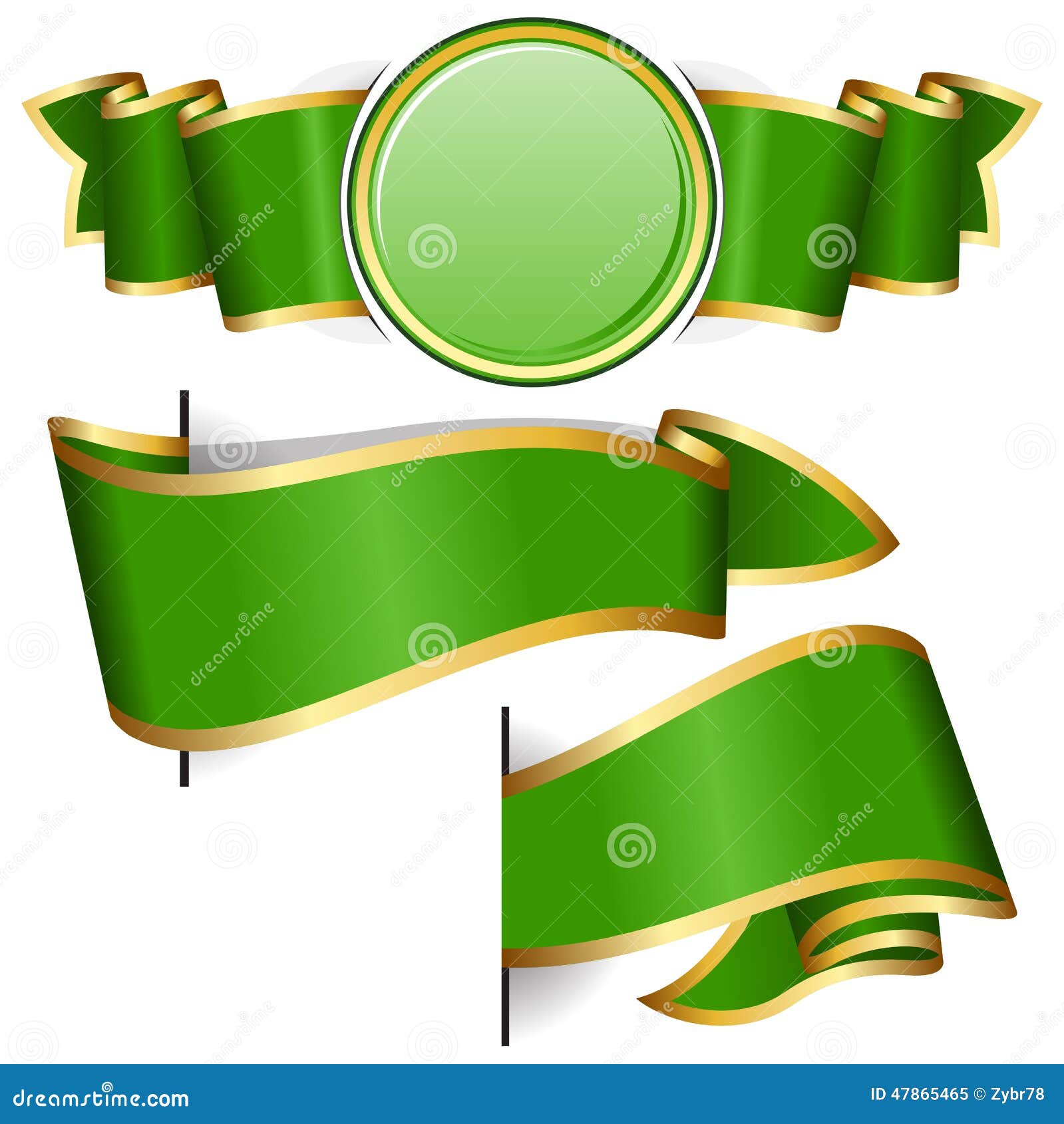 Cadre Rond Vert Avec Le Ruban Illustration de Vecteur - Illustration du ...