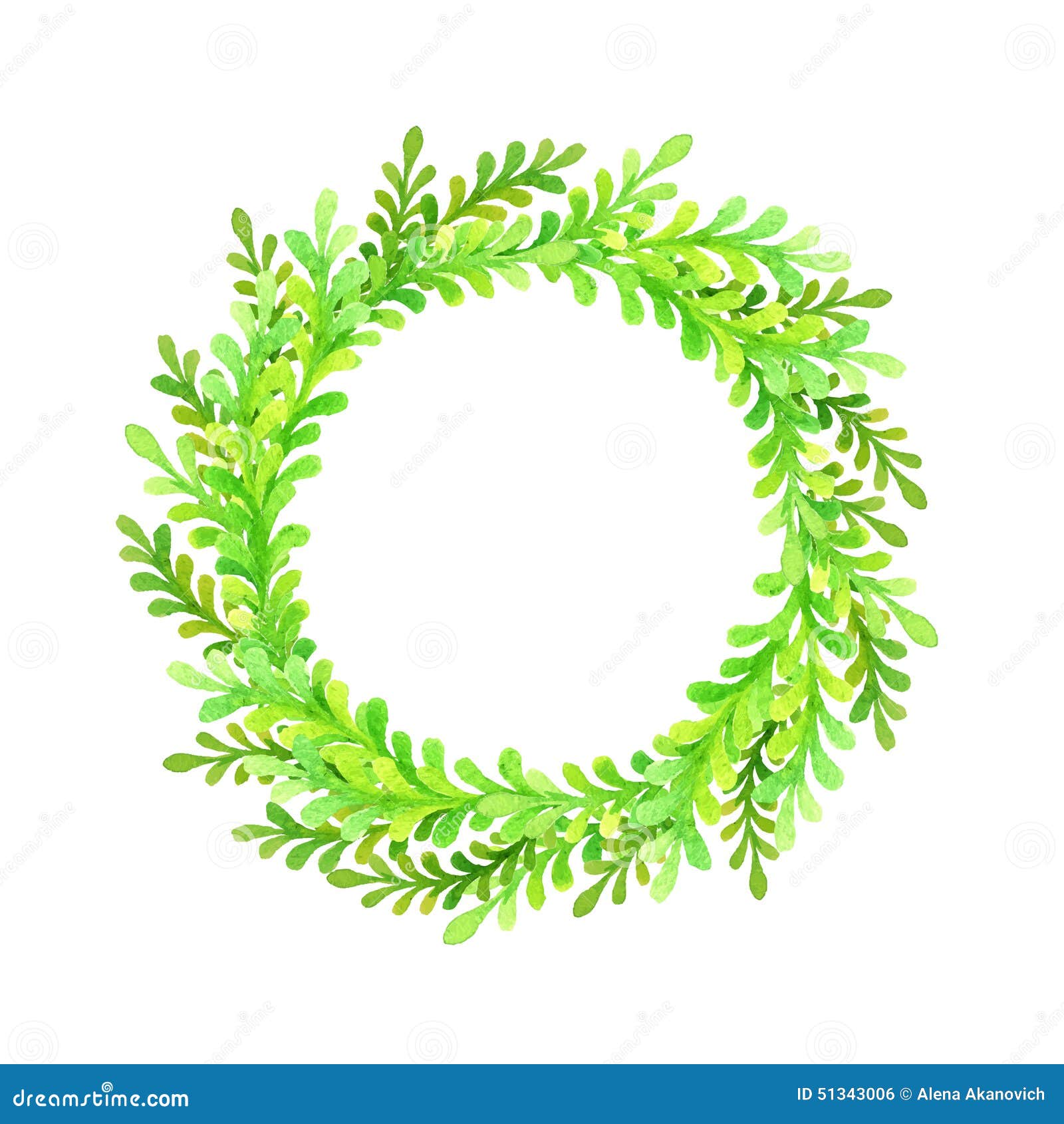 Cadre Rond Vert D'aquarelle Illustration de Vecteur - Illustration du ...