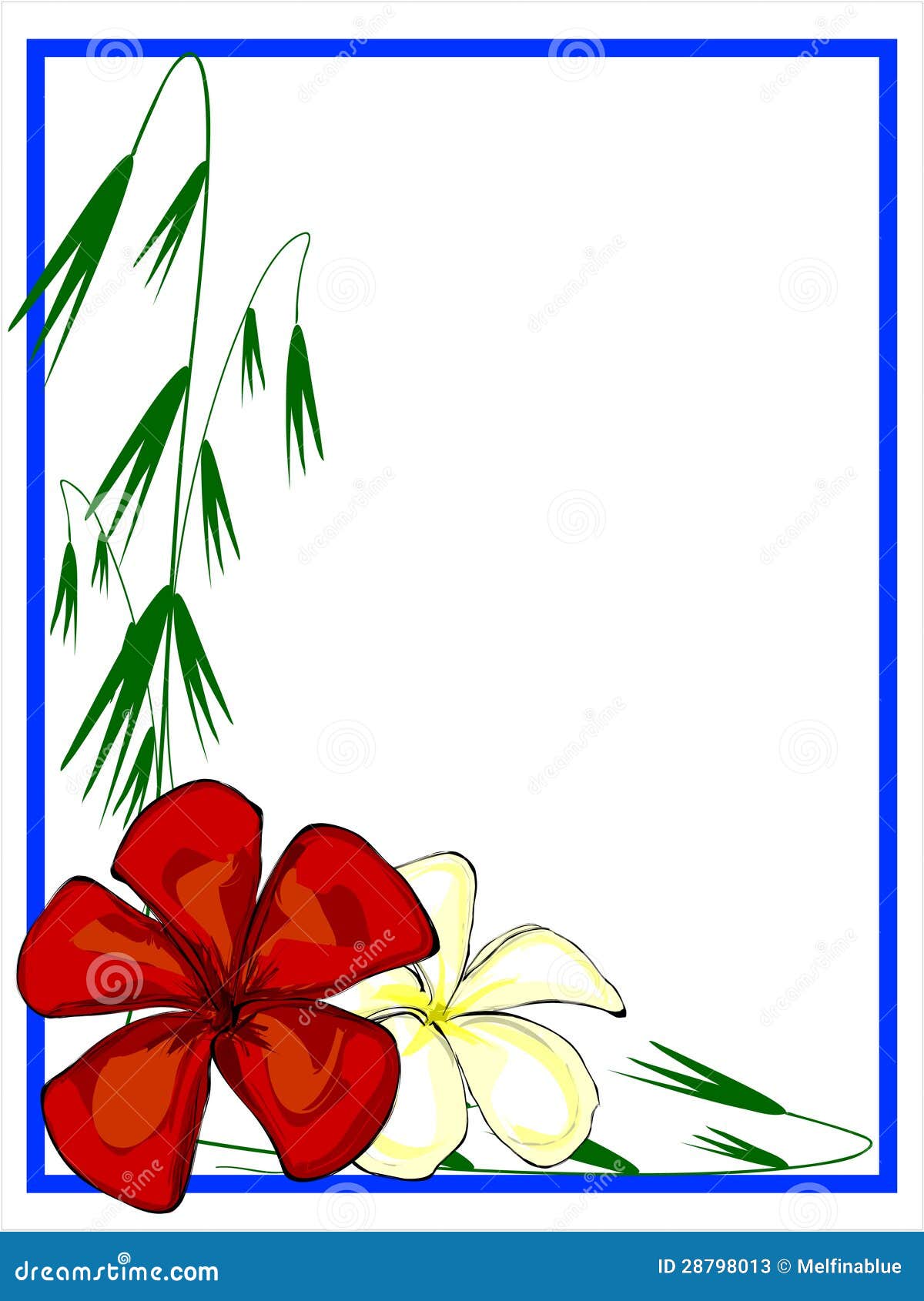 Cadre Rouge Et Jaune De Plumerias Illustration de Vecteur ...