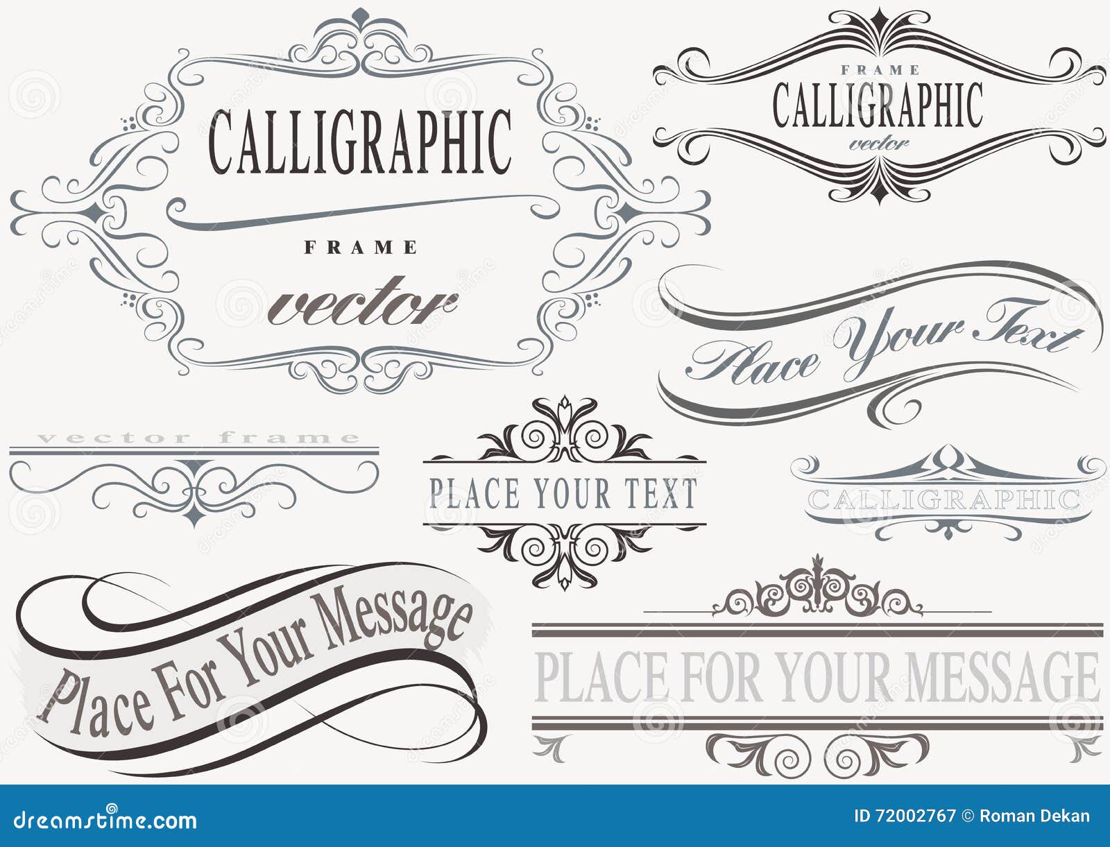 Cadres Calligraphiques Typographiques Illustration de Vecteur ...