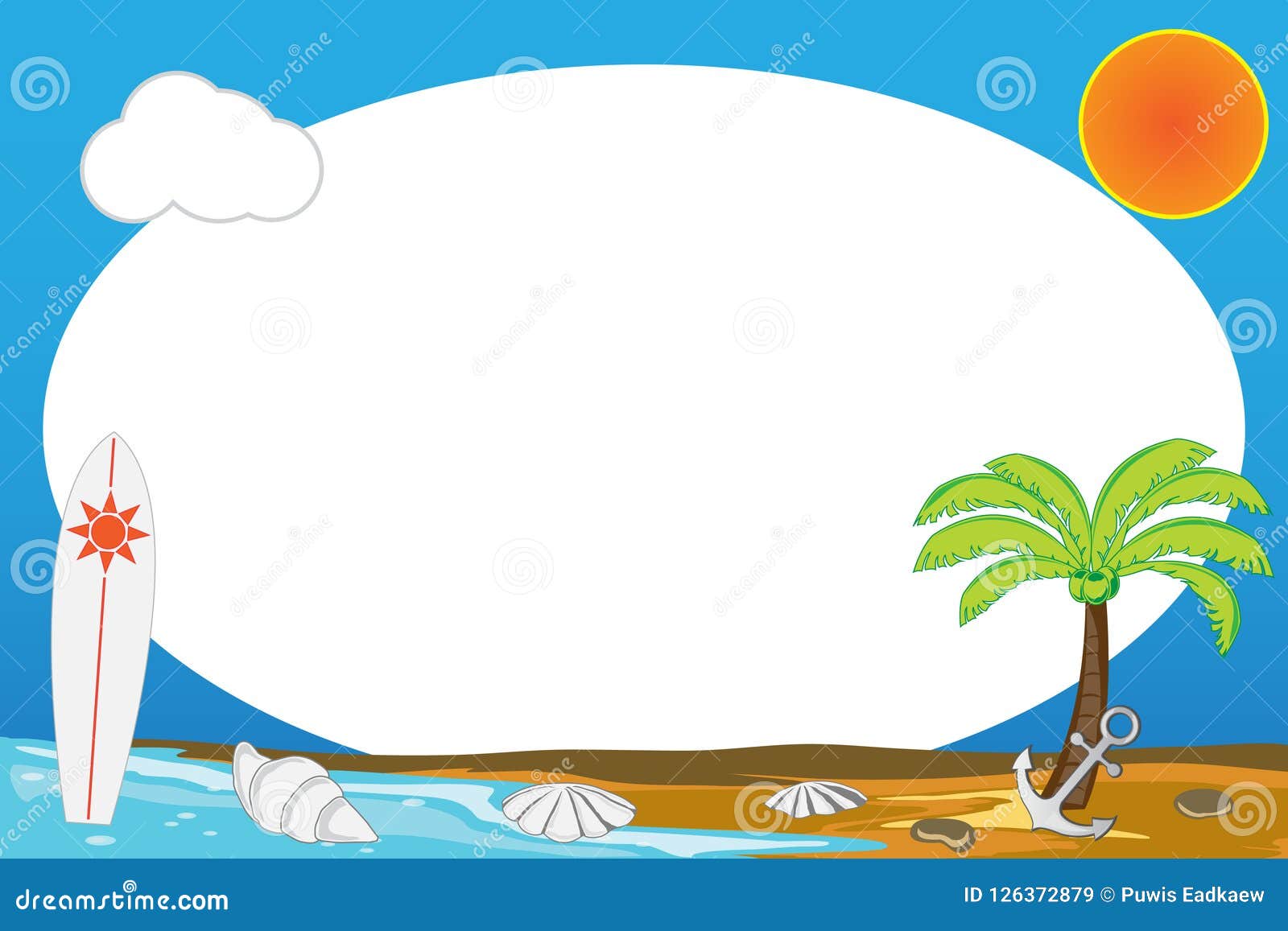 Cadres De Plage Dans La Saison D'été Illustration de Vecteur ...