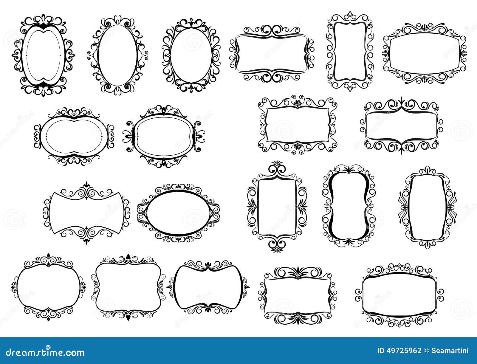 Cadres Et Frontières Calligraphiques Classiques De Vintage Illustration ...