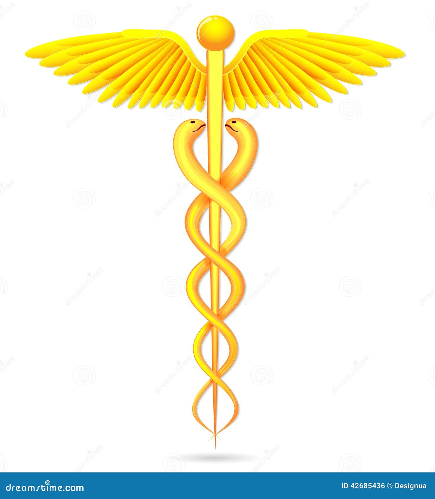 Caduceo ilustración del vector. Ilustración de fondo - 42685436