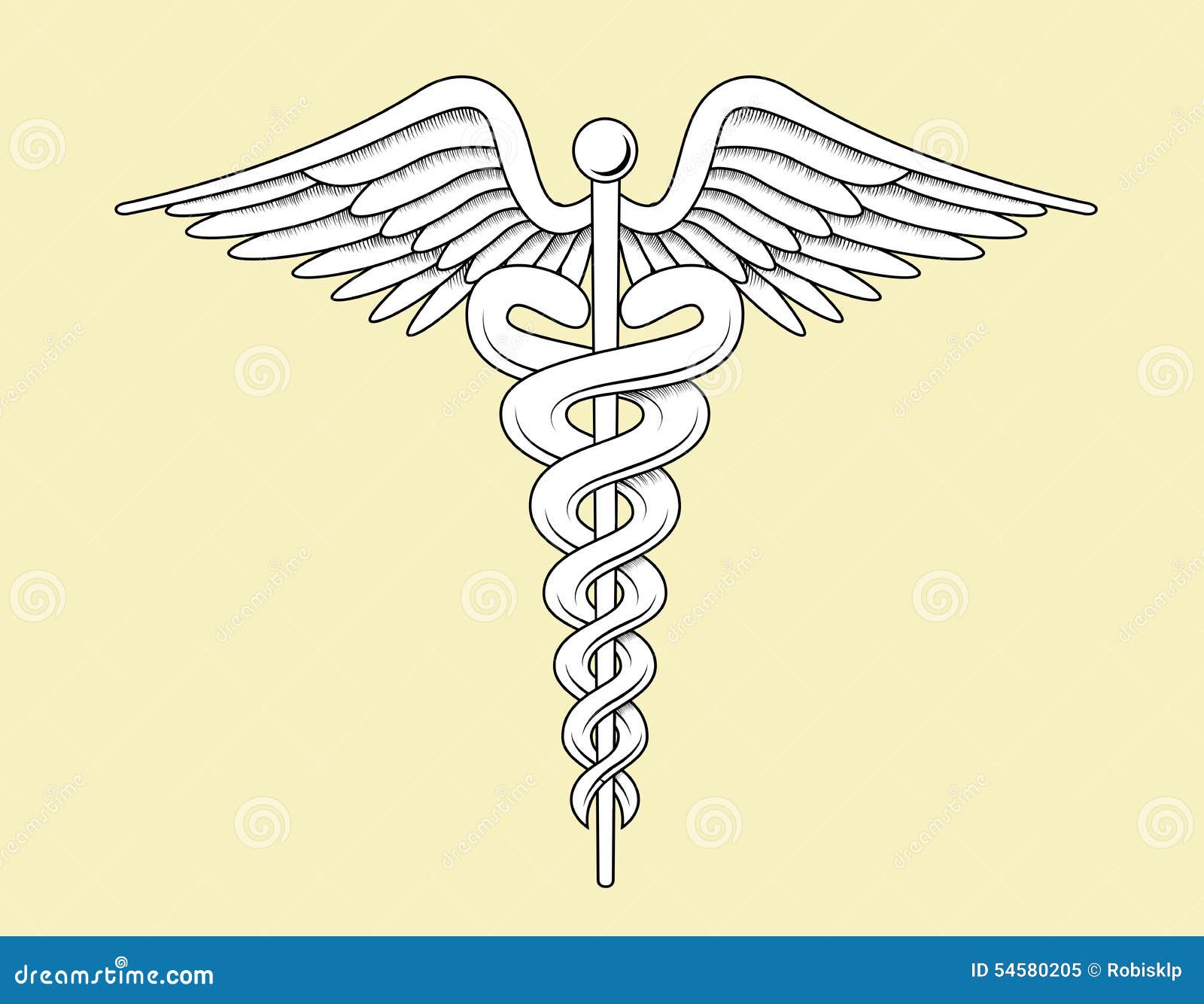 Caduceo médico ilustración del vector. Ilustración de aislado - 54580205