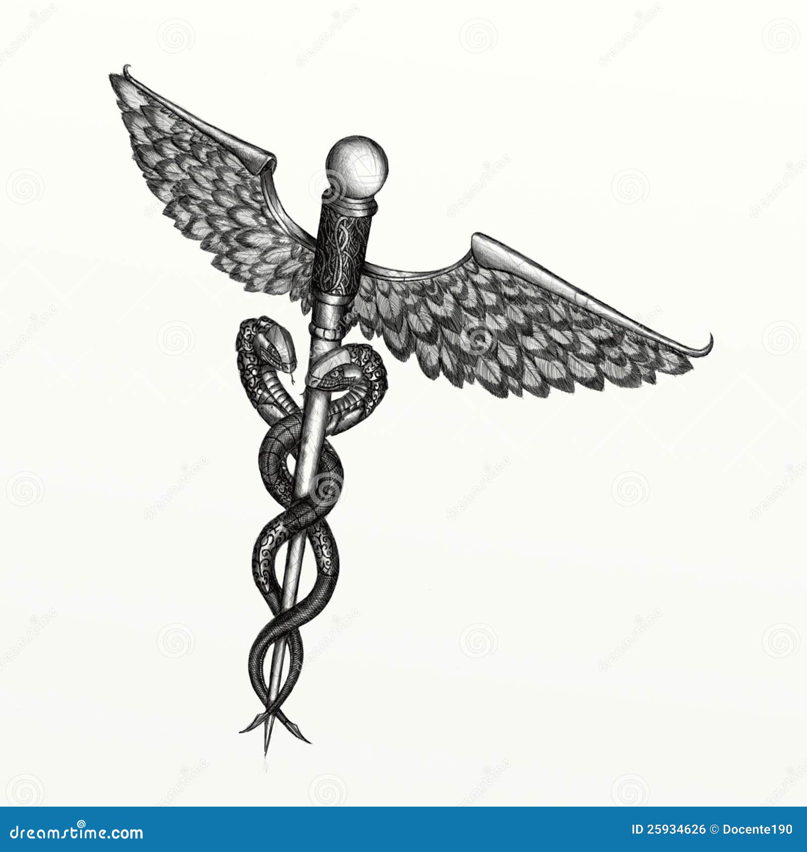 Caduceus Drawing Cartoon Vector | CartoonDealer.com #22416973