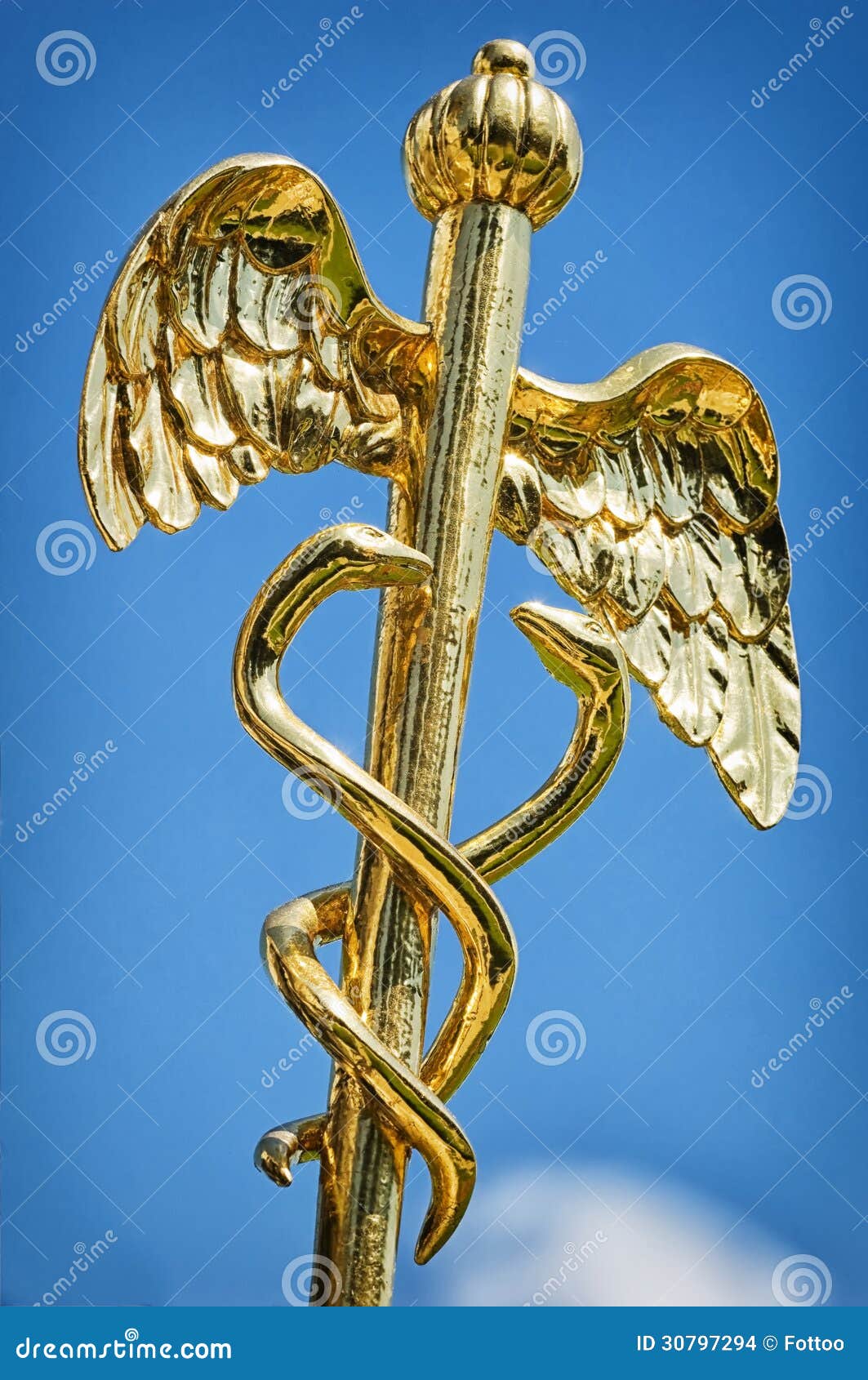 Caduceus stock foto. Image of grieks, luxe, hemel, elegantie - 30797294
