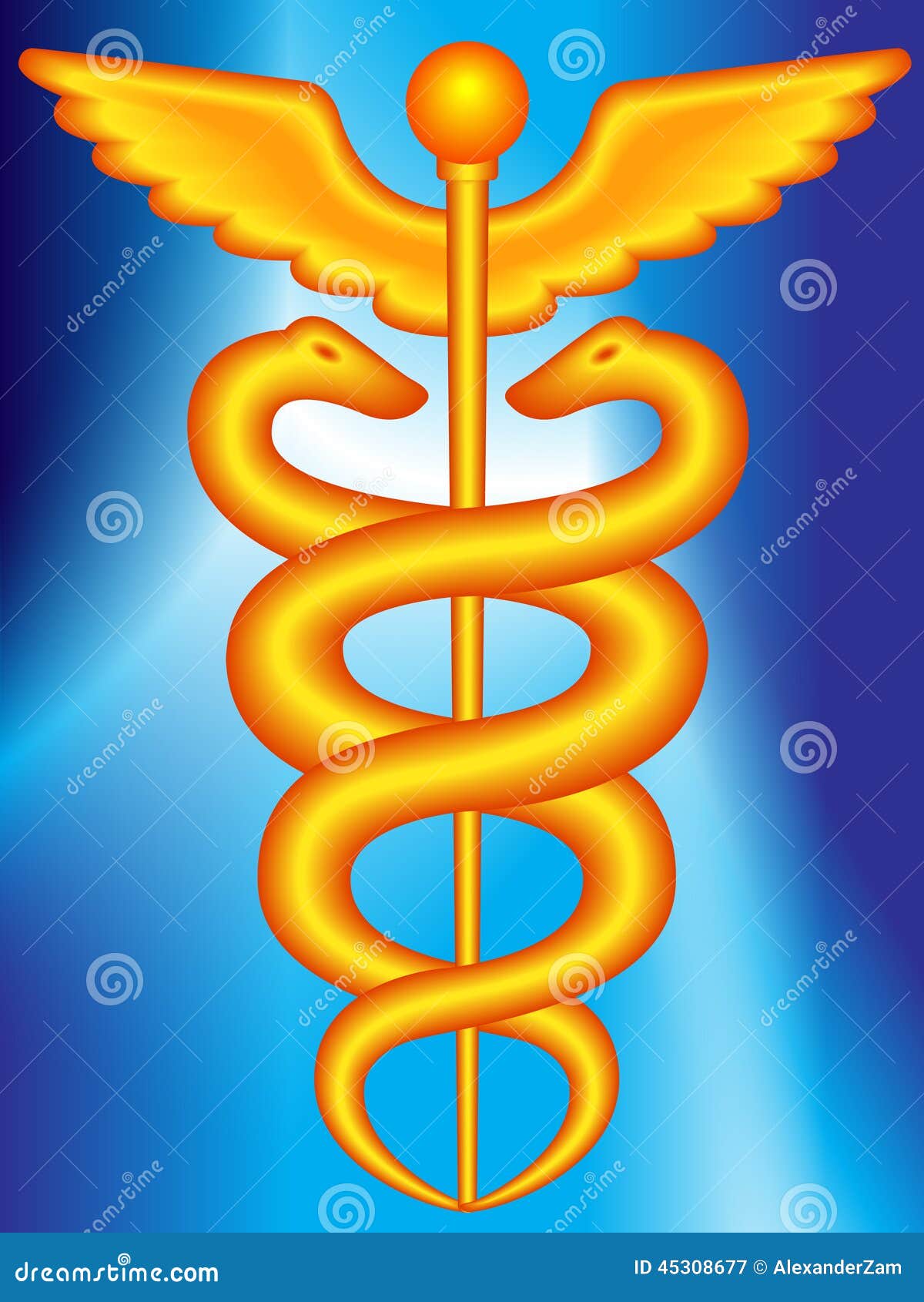 Caduceus illustration de vecteur. Illustration du emblème - 45308677