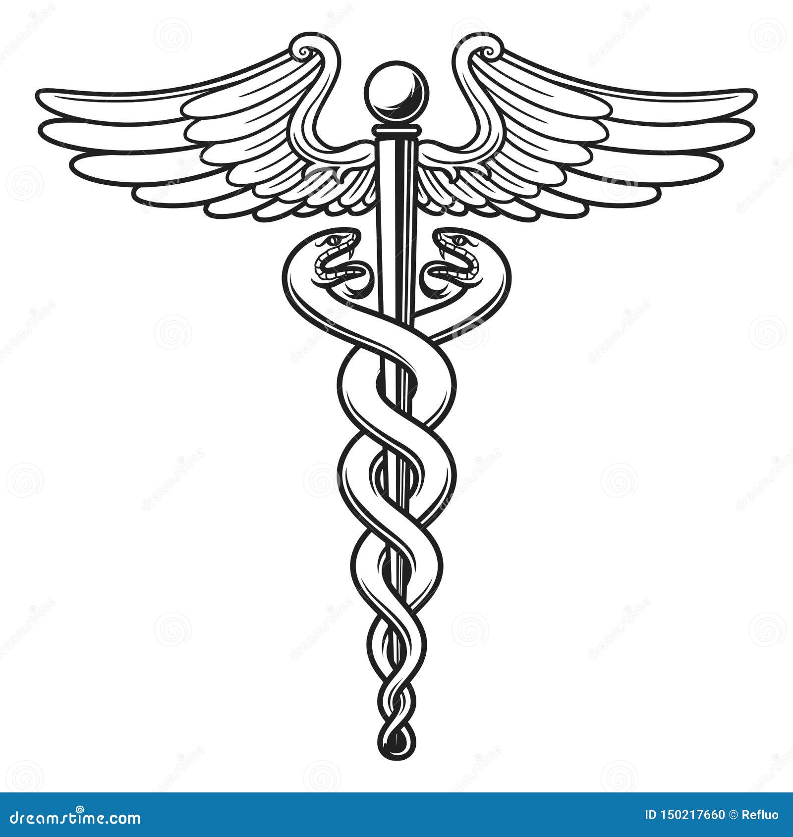 Caduceus Black Symbol Cartoon Vector | CartoonDealer.com #146381857