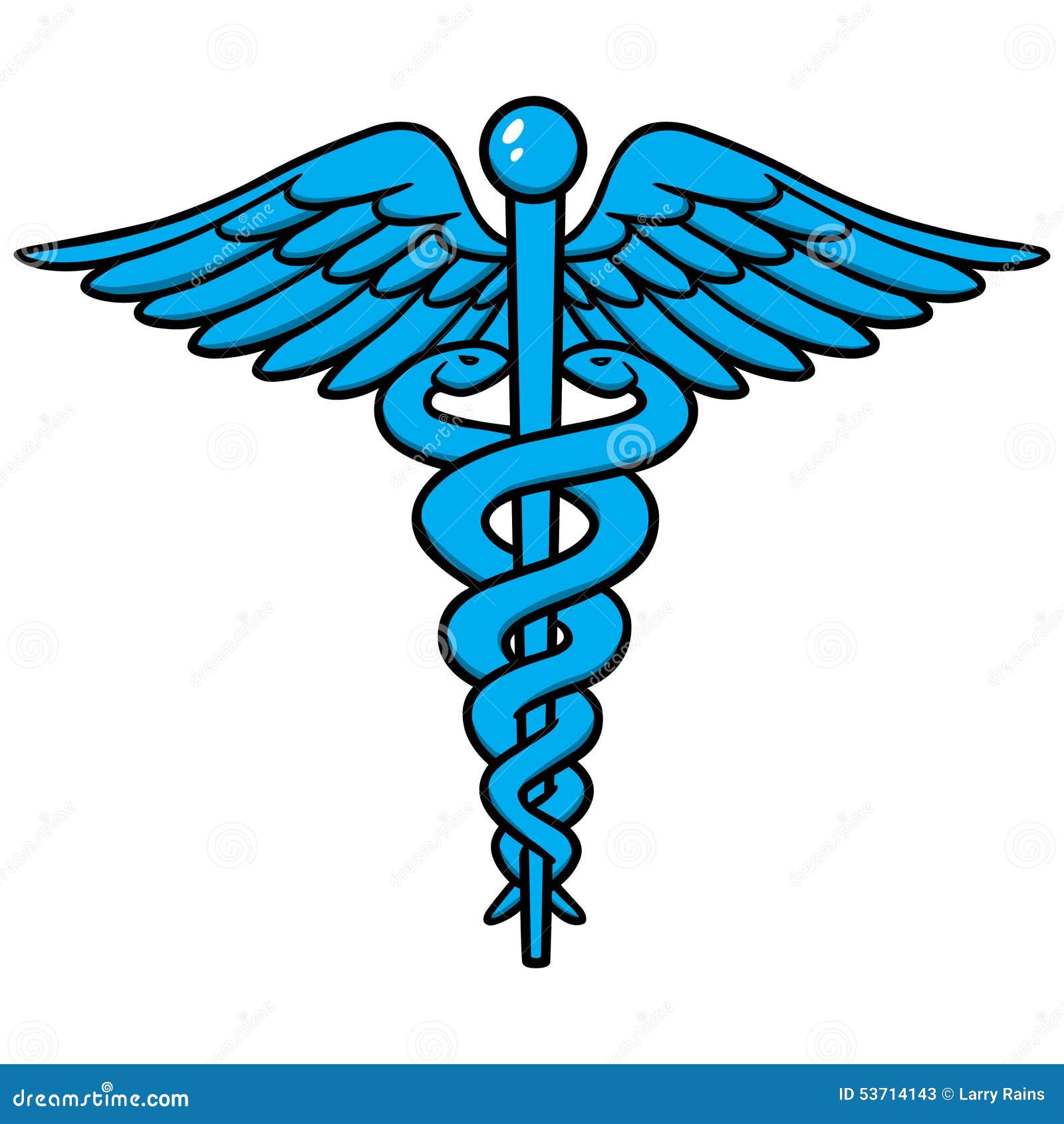 Caduceus stock vector. Illustration of symbol, cartoon - 53714143