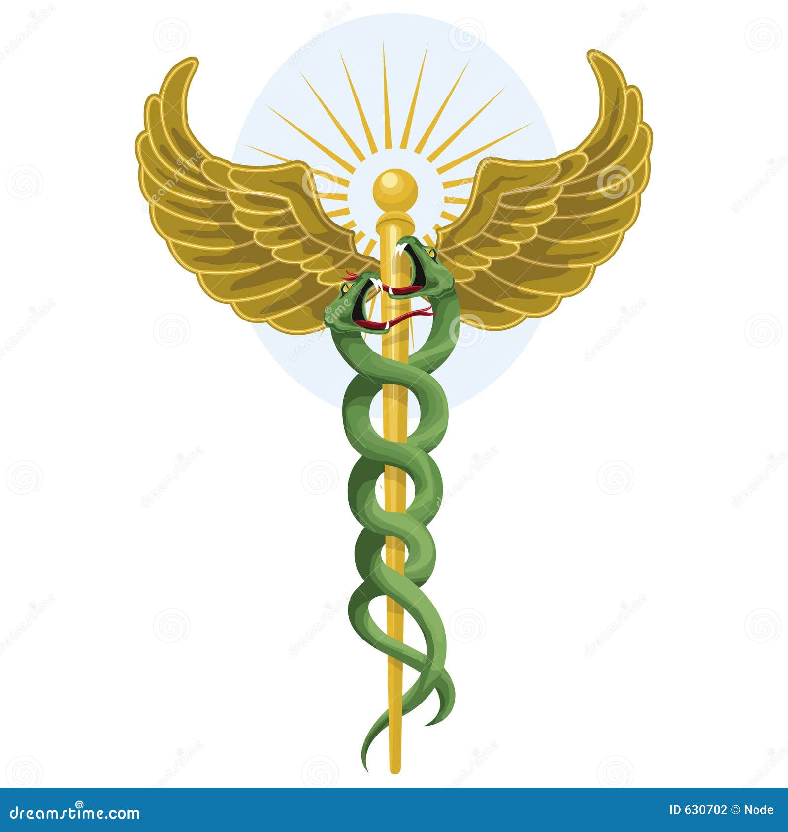 Caduceus with Clipping Path Stock Illustration - Illustration of ...