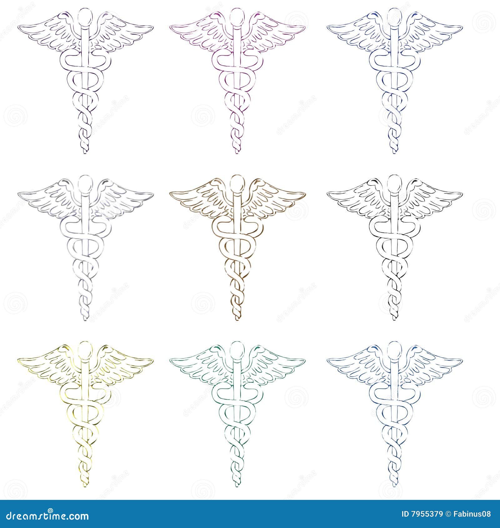 Caduceus collection stock illustration. Illustration of medicine - 7955379