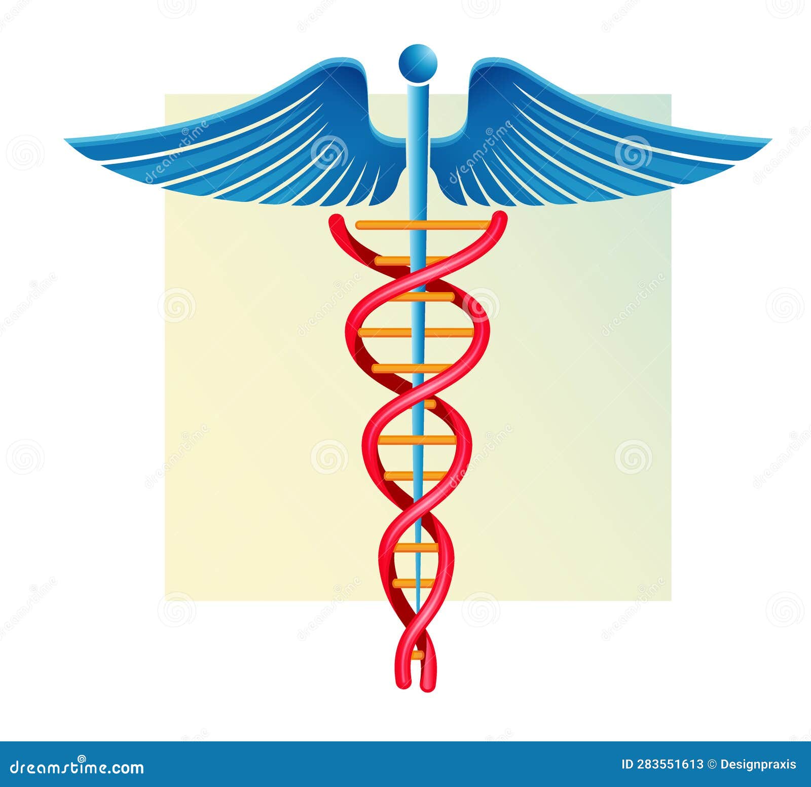 Caduceus with DNA Strand - Personalized Medicine - Icon Stock ...