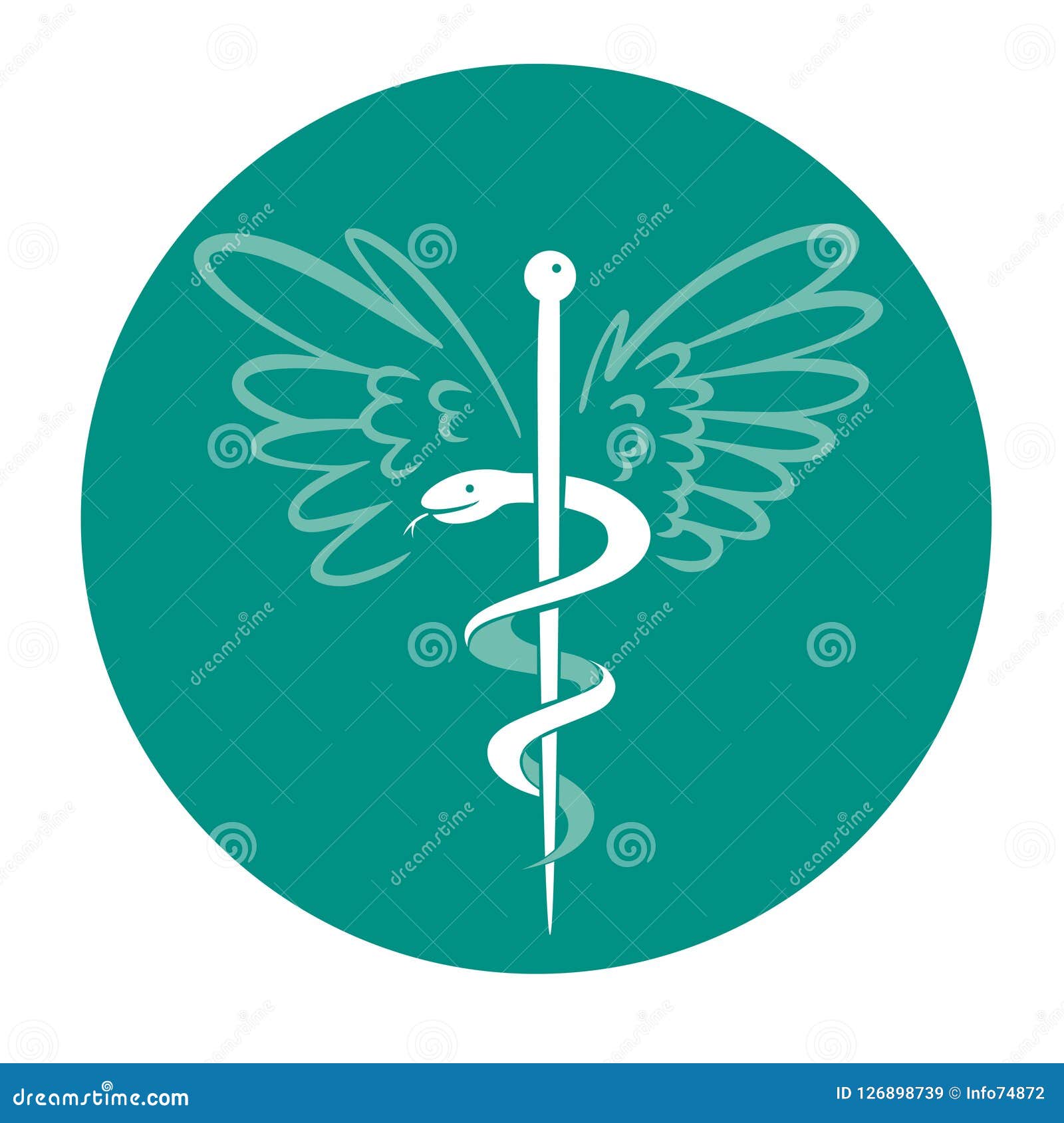 Caduceus medical sign logo stock illustration. Illustration of emblem ...