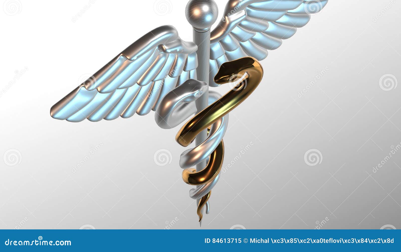 Caduceus - Medical Symbol, 3d Render Stock Illustration - Illustration ...