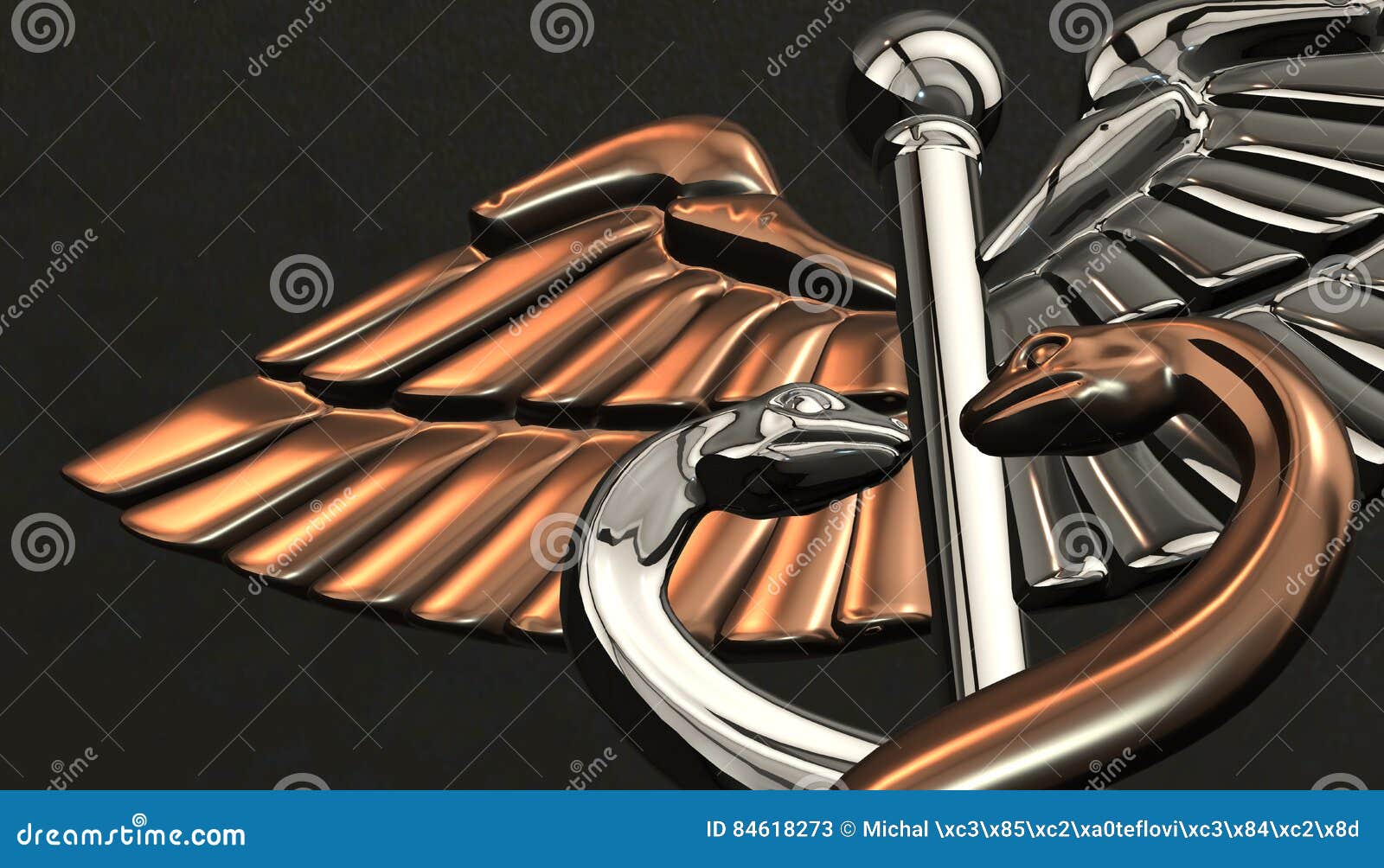 Caduceus - Medical Symbol, 3d Render Stock Illustration - Illustration ...