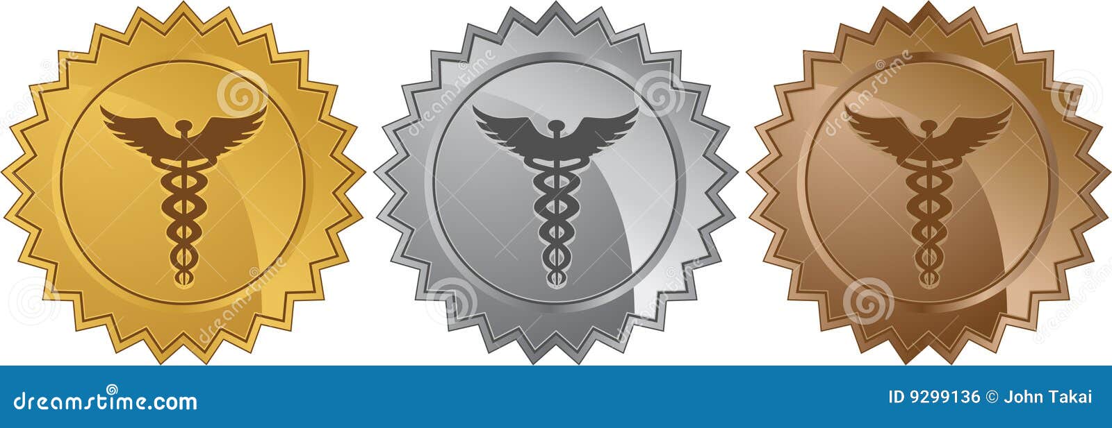 Caduceus Medical Symbol - Set of 3 Seals Stock Vector - Illustration of ...