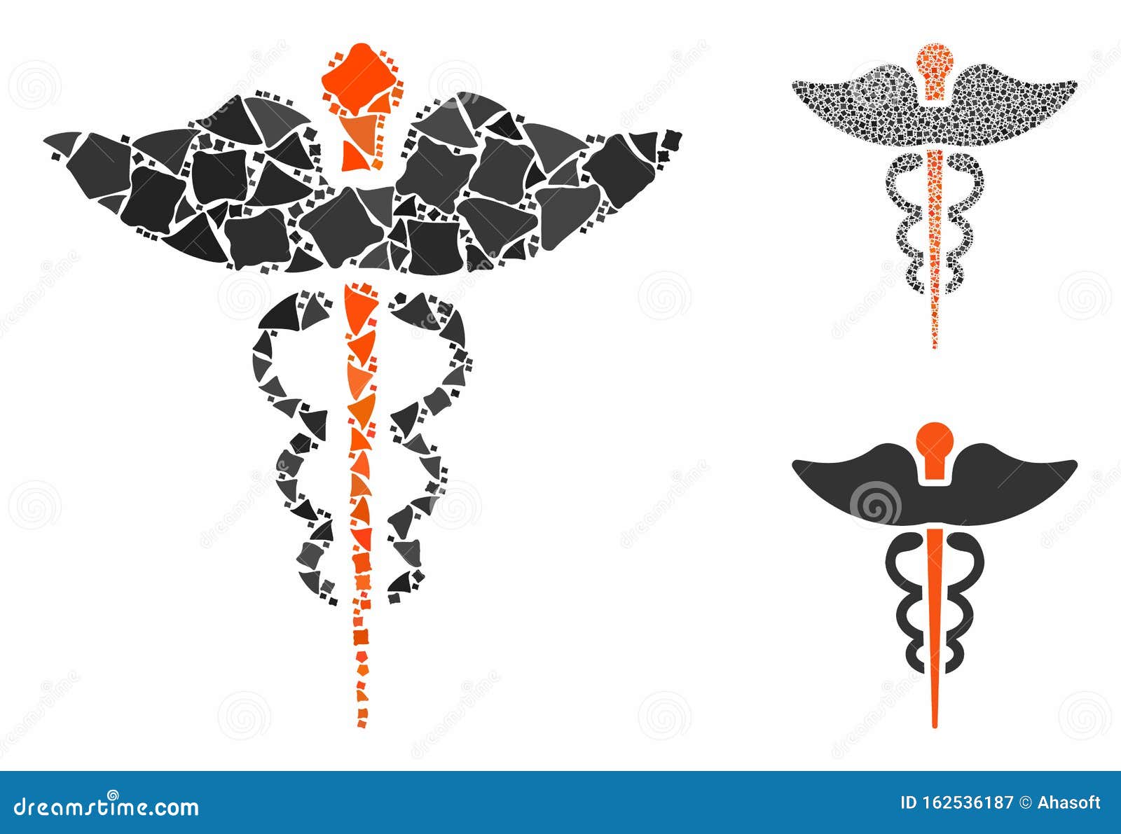 Caduceus Mosaic Icon of Bumpy Items Stock Vector - Illustration of ...