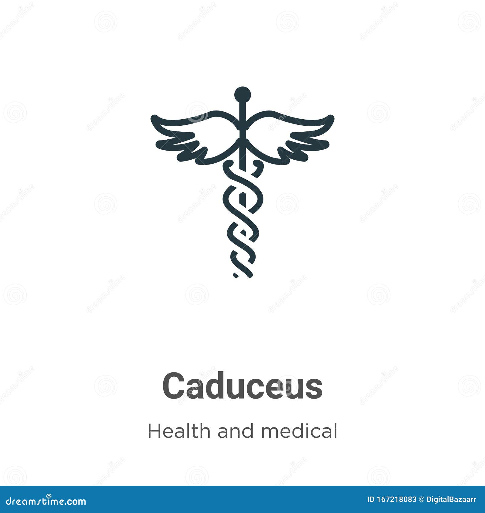 Caduceus Outline Vector Icon. Thin Line Black Caduceus Icon, Flat ...
