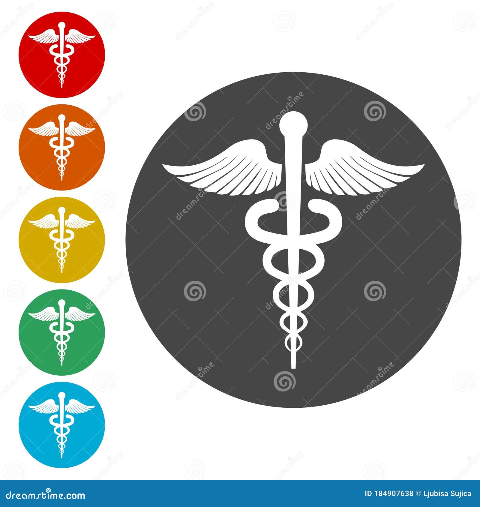 Caduceus sign icon stock illustration. Illustration of caduceus - 184907638