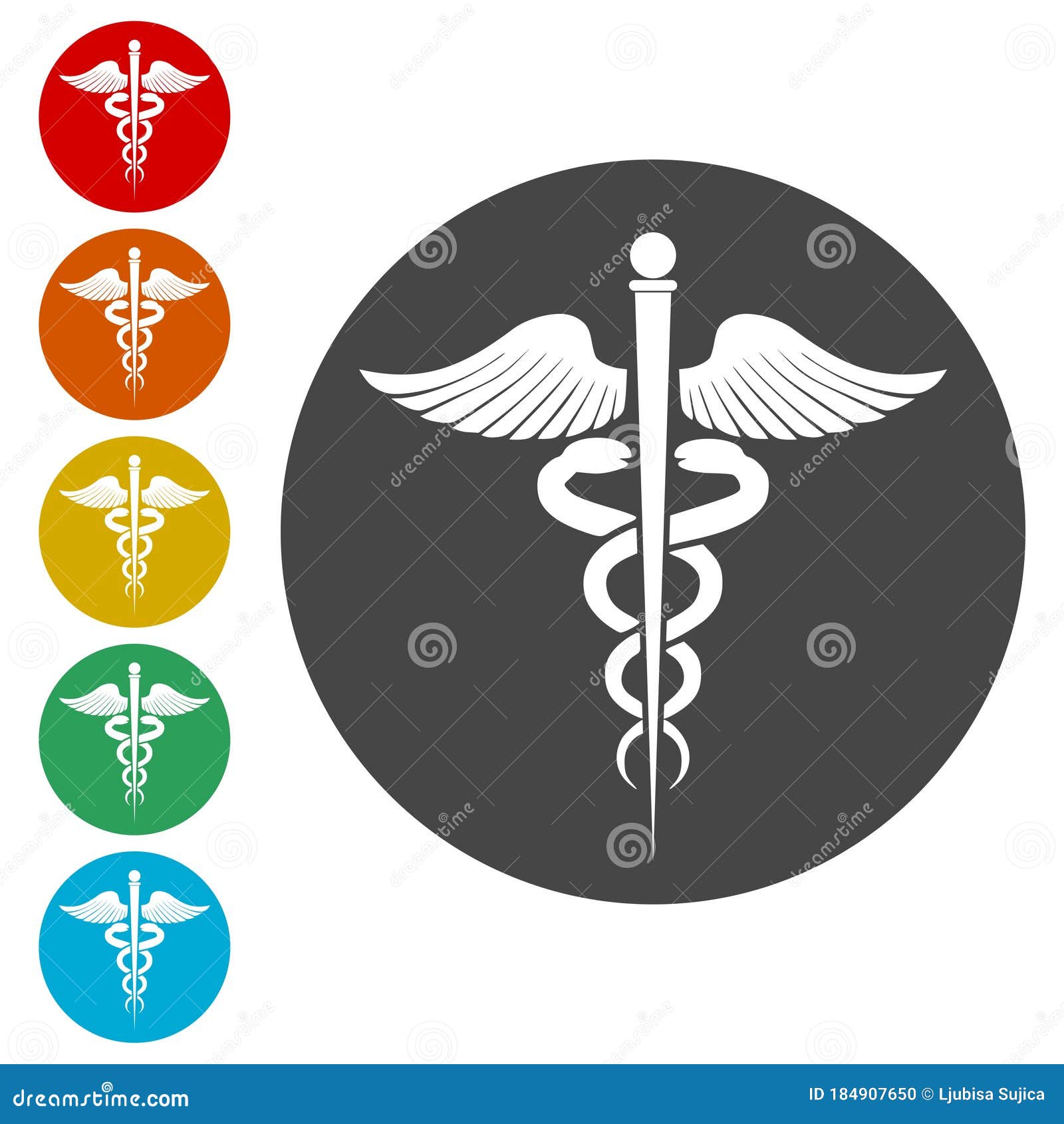 Caduceus sign icon stock illustration. Illustration of icon - 184907650