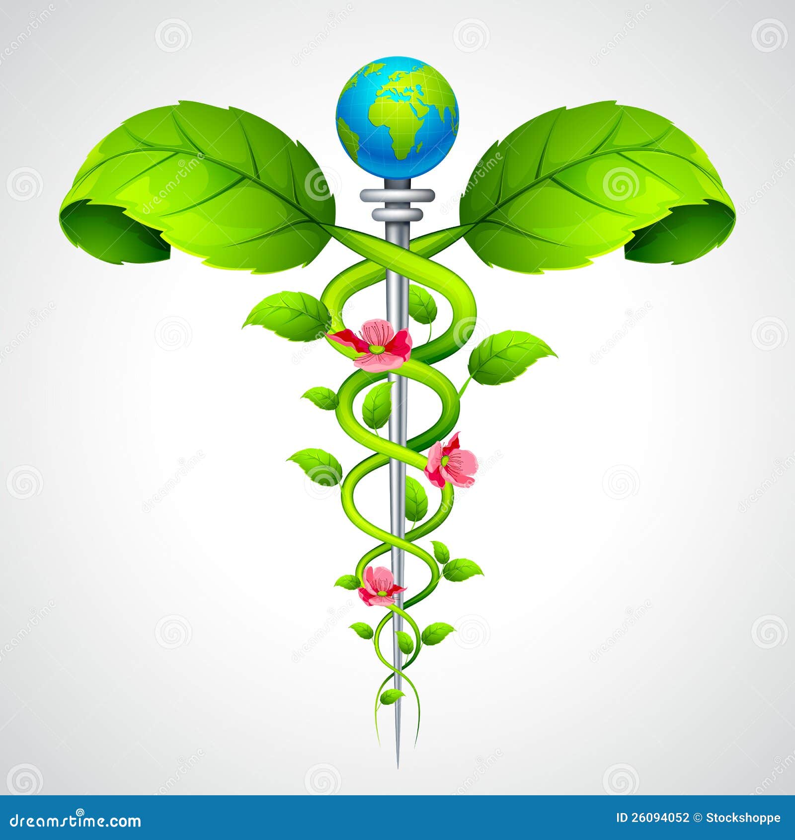 Caduceus Organic Green Medical Icon Vector | CartoonDealer.com #121178635