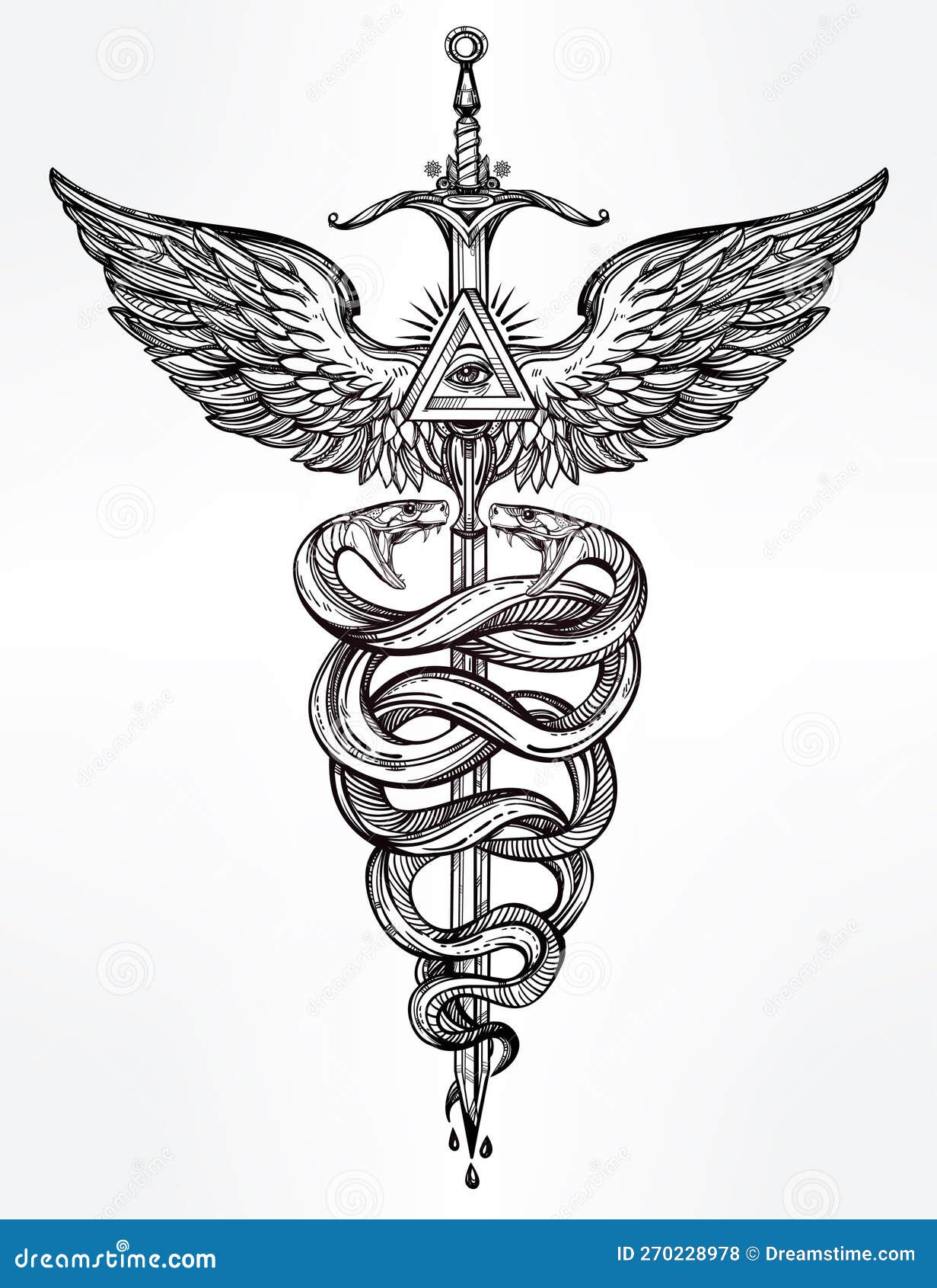 Caduceus Symbol of God Mercury Illustration Stock Vector - Illustration ... Caduceus Symbol of God Mercury Illustration Stock Vector - Illustration ...
