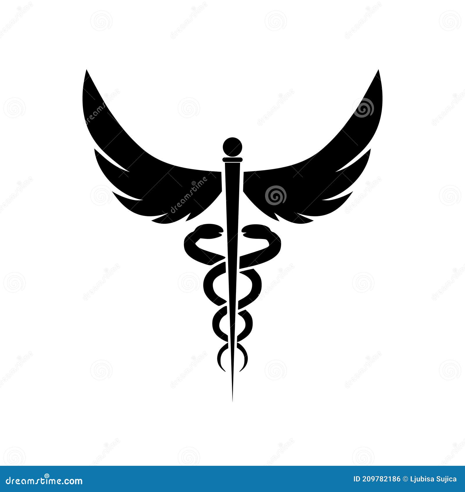 Caduceus Symbol Icon Isolated on White Background Stock Vector ...