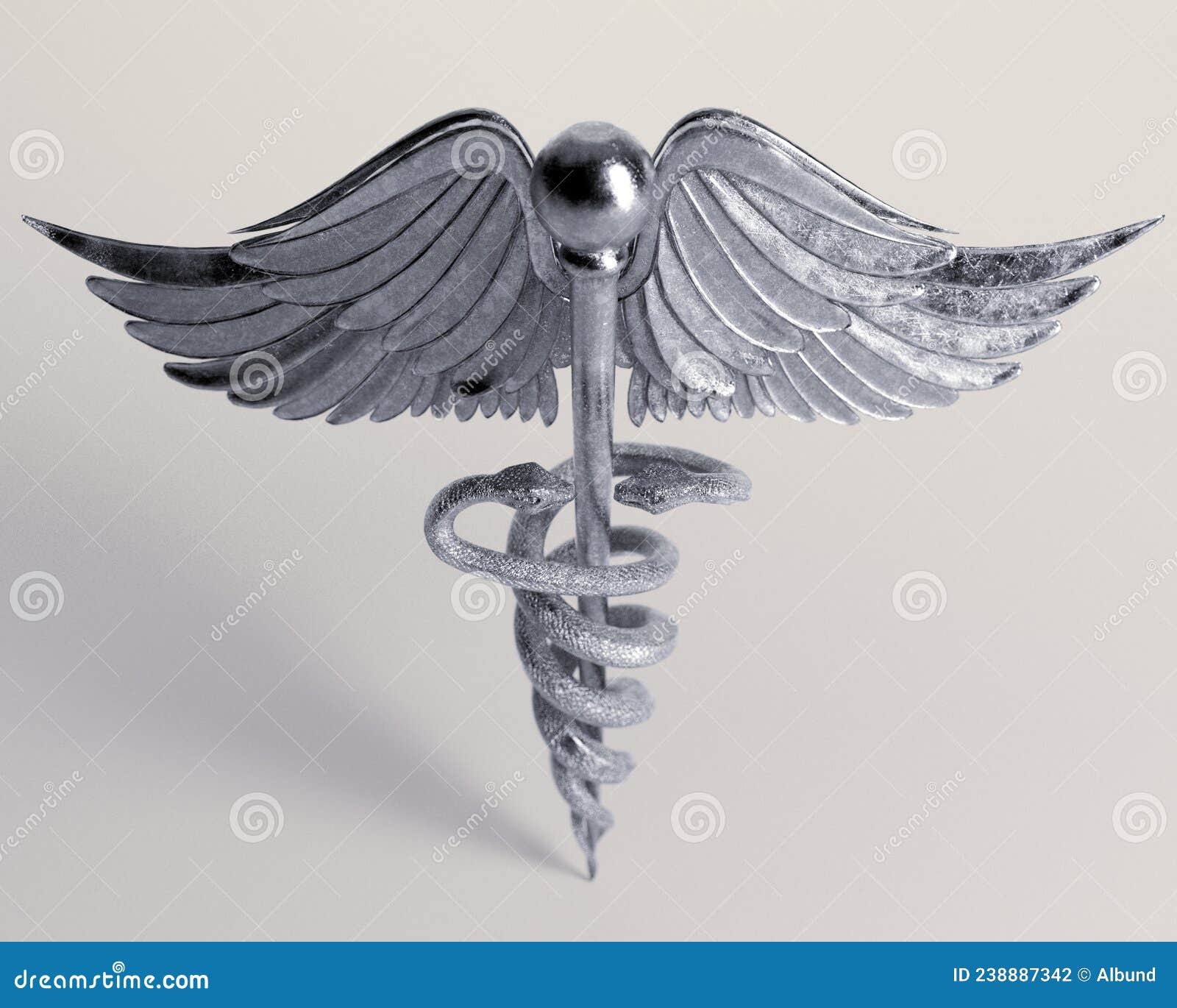 Caduceus Symbol stock illustration. Illustration of wings - 238887342