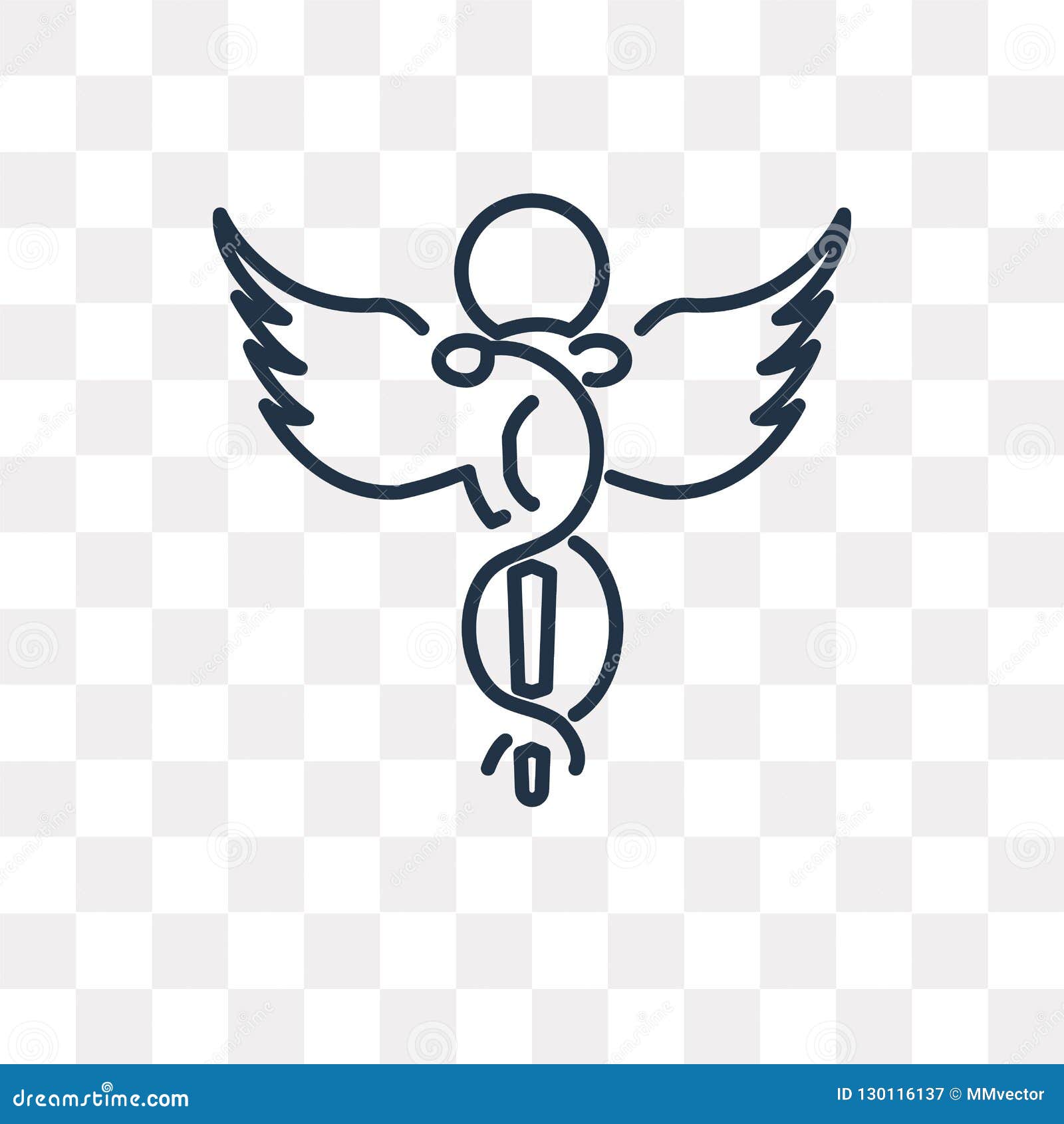 Caduceus Vector Icon Isolated On Transparent Background, Linear ...