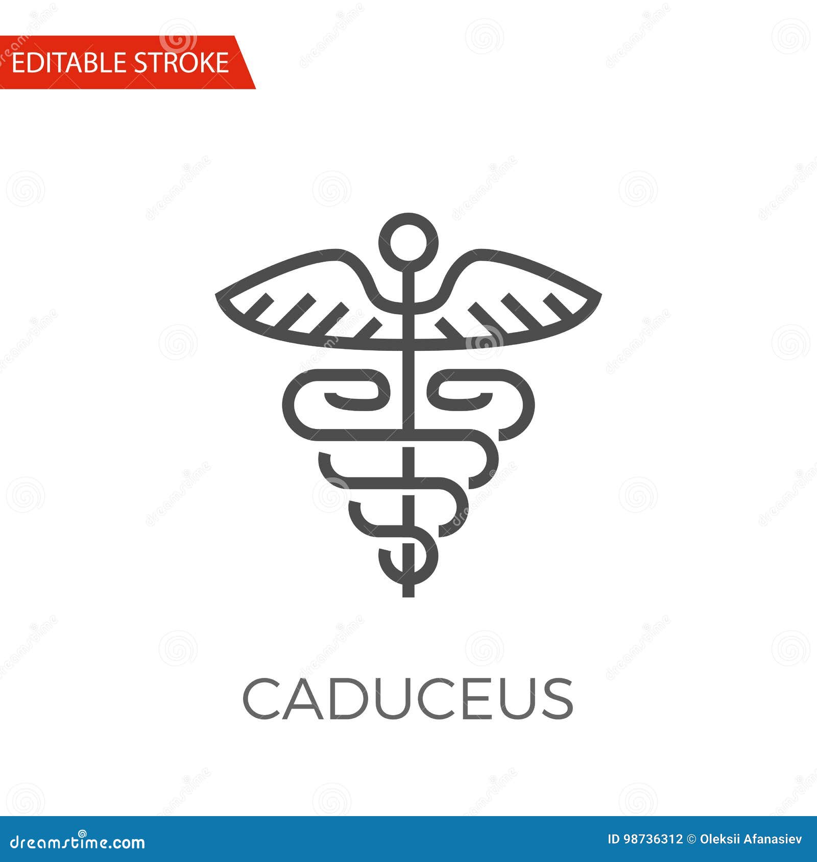 Caduceus Vector Icon stock vector. Illustration of emblem - 98736312