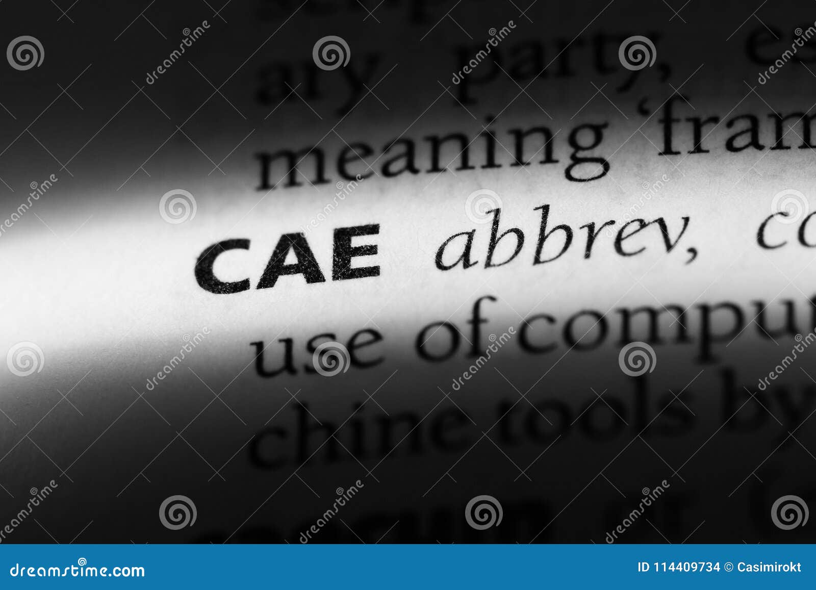 CAE stock photo. Image of page, text, book, dictionary - 114409734