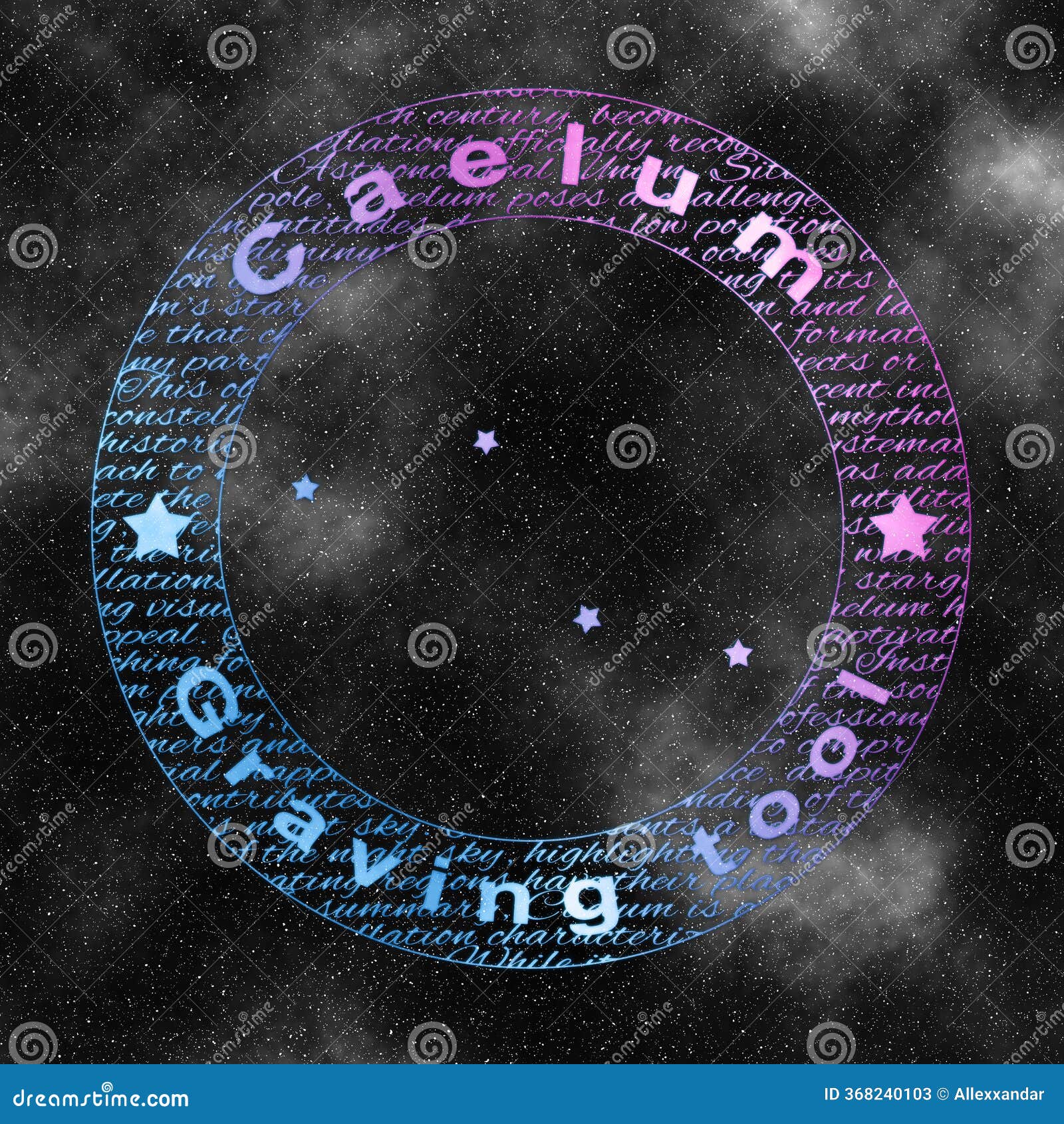 Caelum The Chisel Constellation On A Starry Space Background. Relative ...