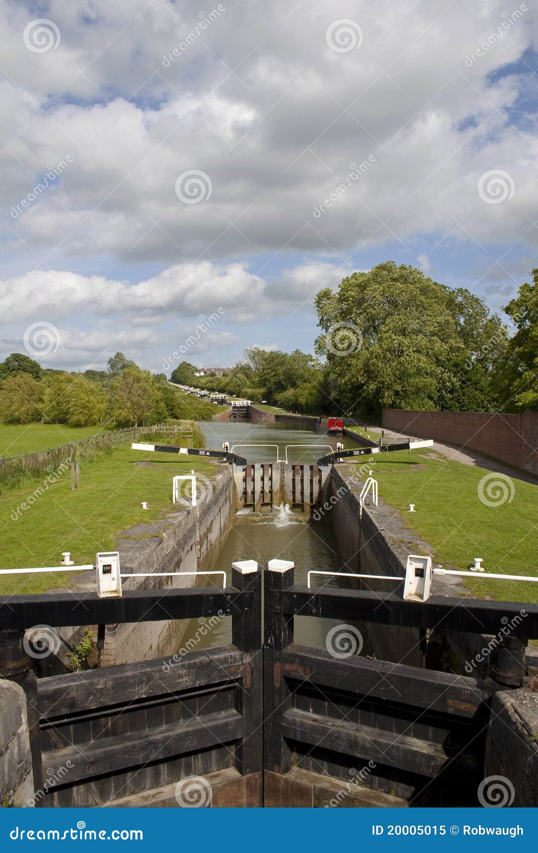 Longest Flight of Canal Locks in England Stock Image - Image of barge ...