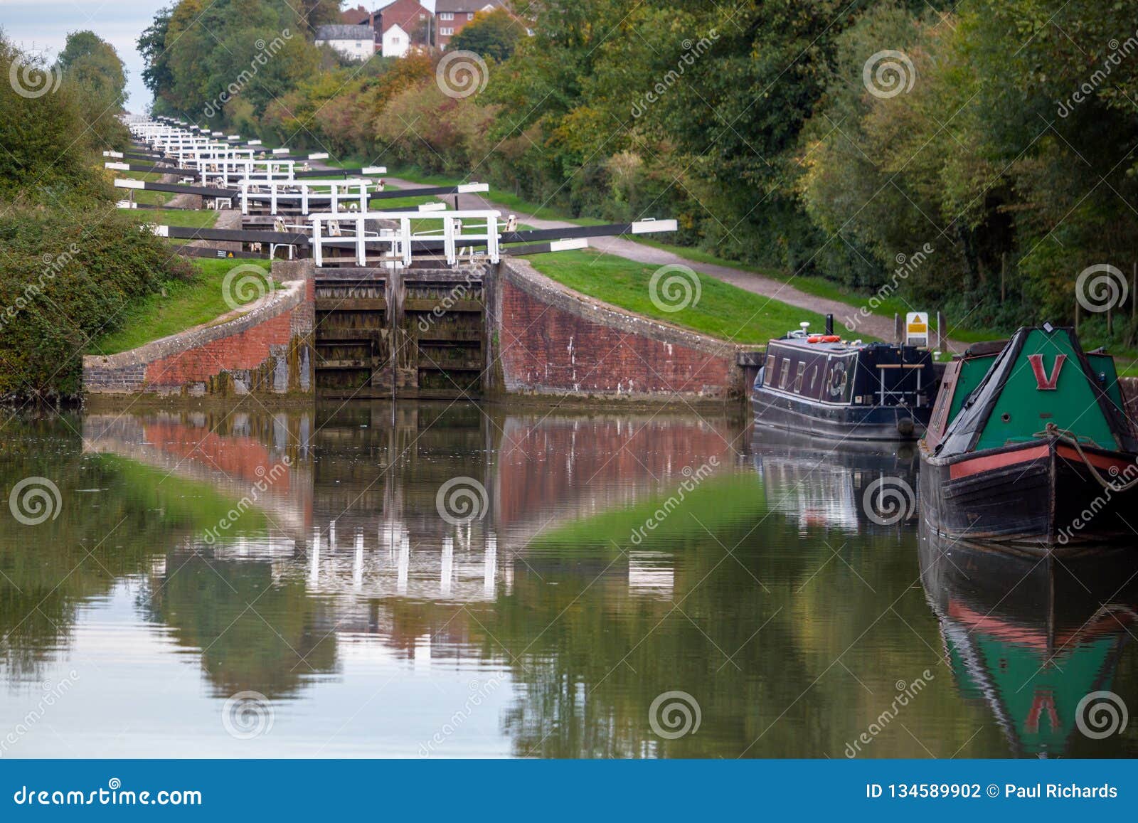 Caen Hill Locks stock photo. Image of hill, devizes - 134589902