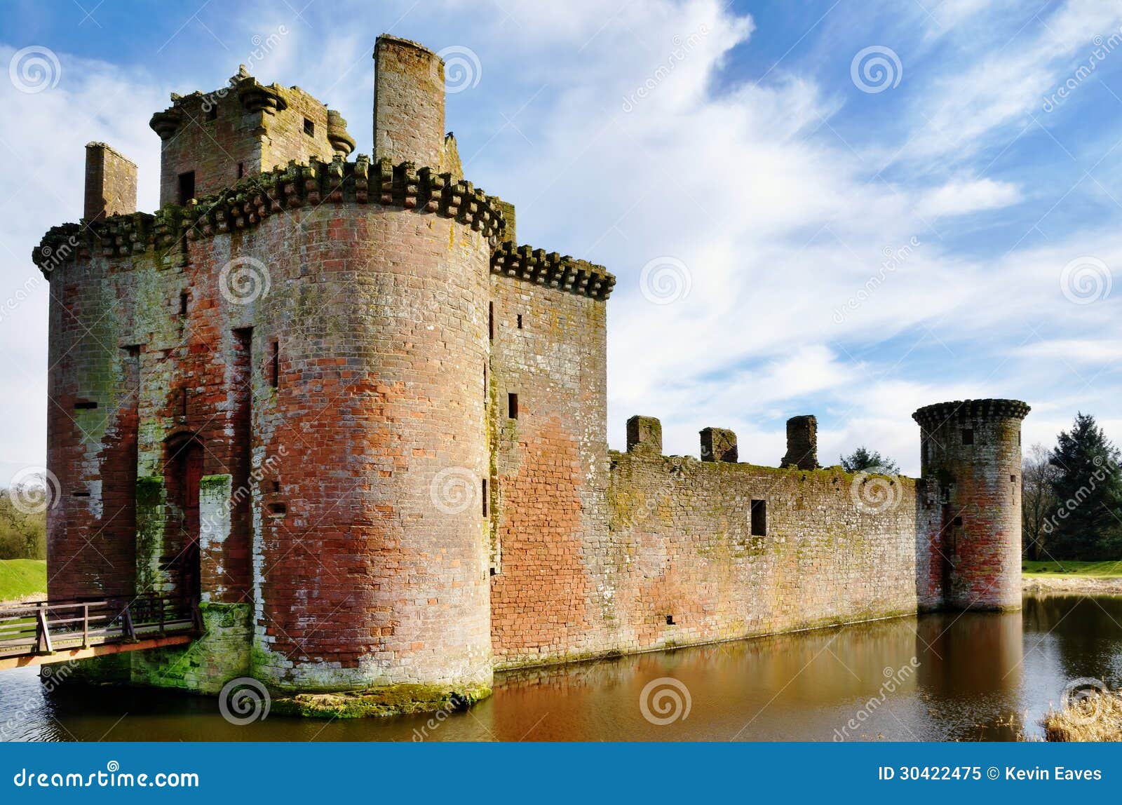 Caerlaverock Slott Och Vallgrav. Fotografering för Bildbyråer - Bild av ...