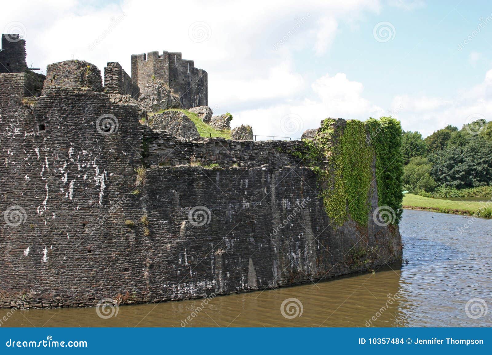 Caerphilly castle stock photo. Image of caerphilly, flag - 10357484