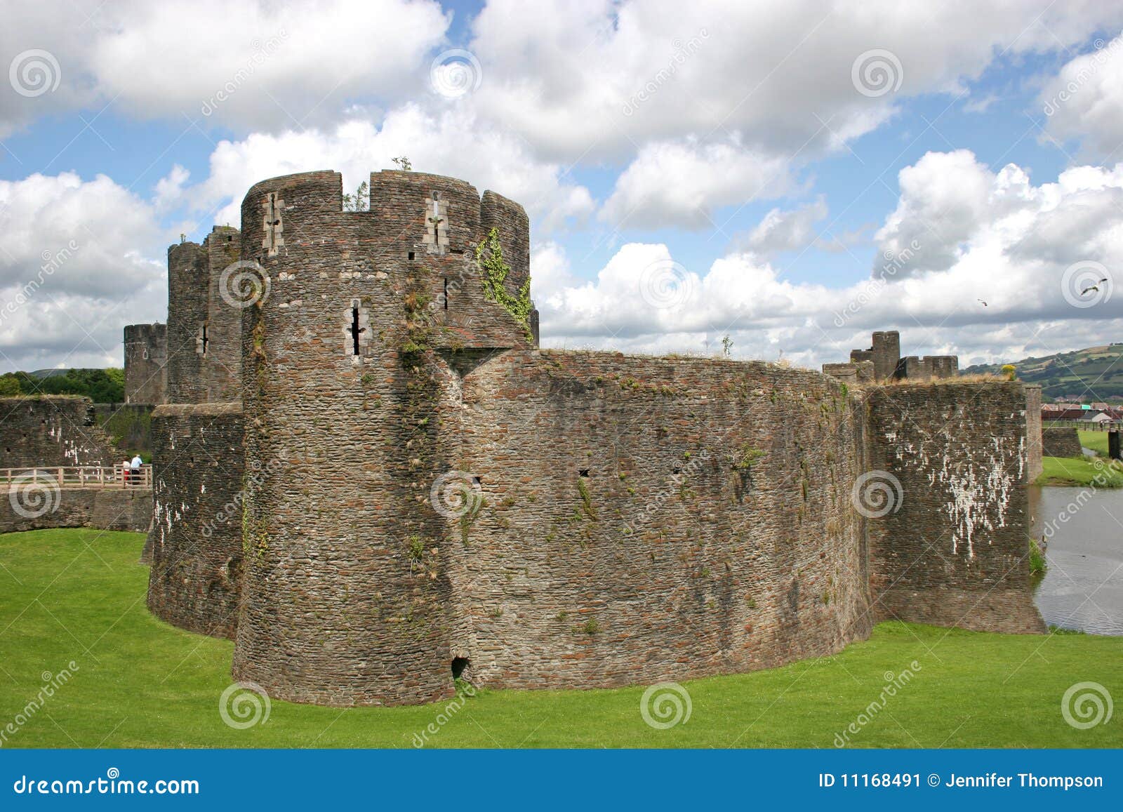 Caerphilly castle stock image. Image of castle, lake - 11168491
