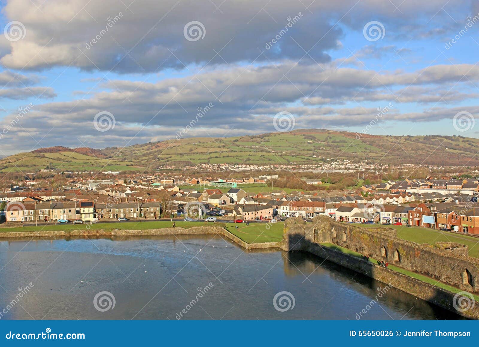 Caerphilly, Wales stock photo. Image of hills, winter - 65650026