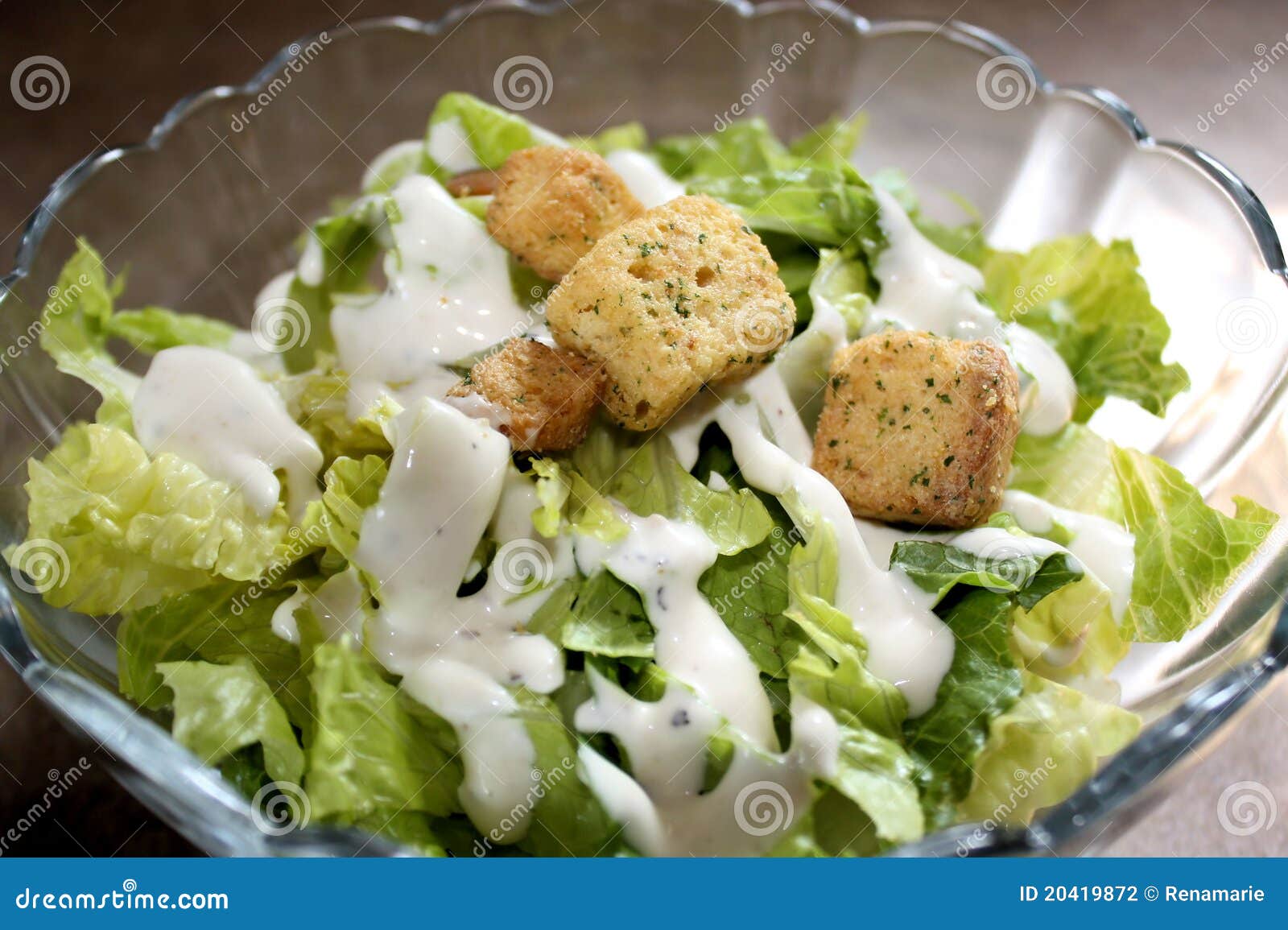 Caesar Salad with Croutons stock photo. Image of ingredients - 20419872