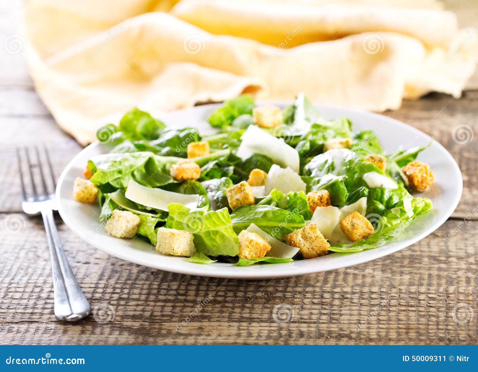 Caesar salad stock image. Image of dish, snack, lettuce - 50009311