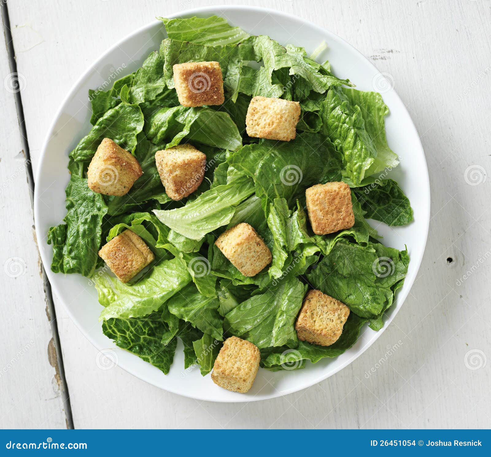 Caesar Salad Shot from Top Down View Stock Photo - Image of ready, food ...