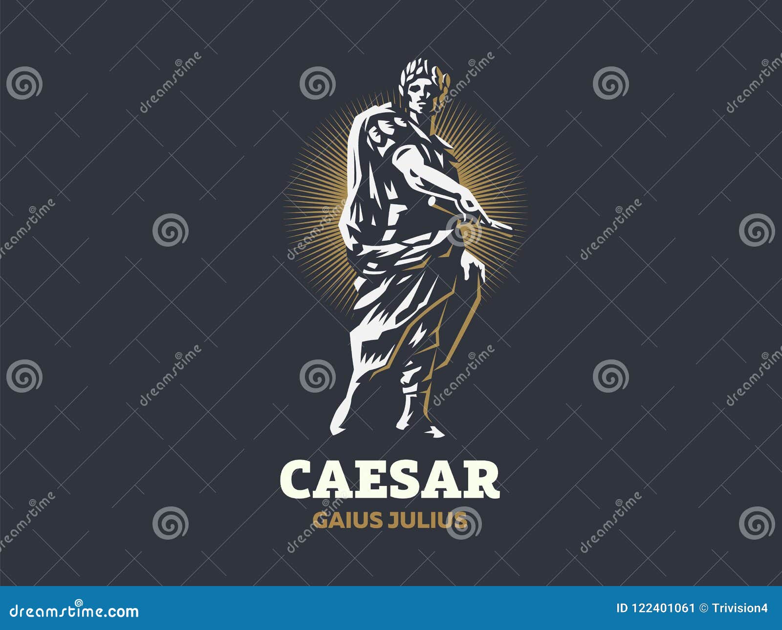 Caesar. Vector emblem. stock vector. Illustration of julio - 122401061