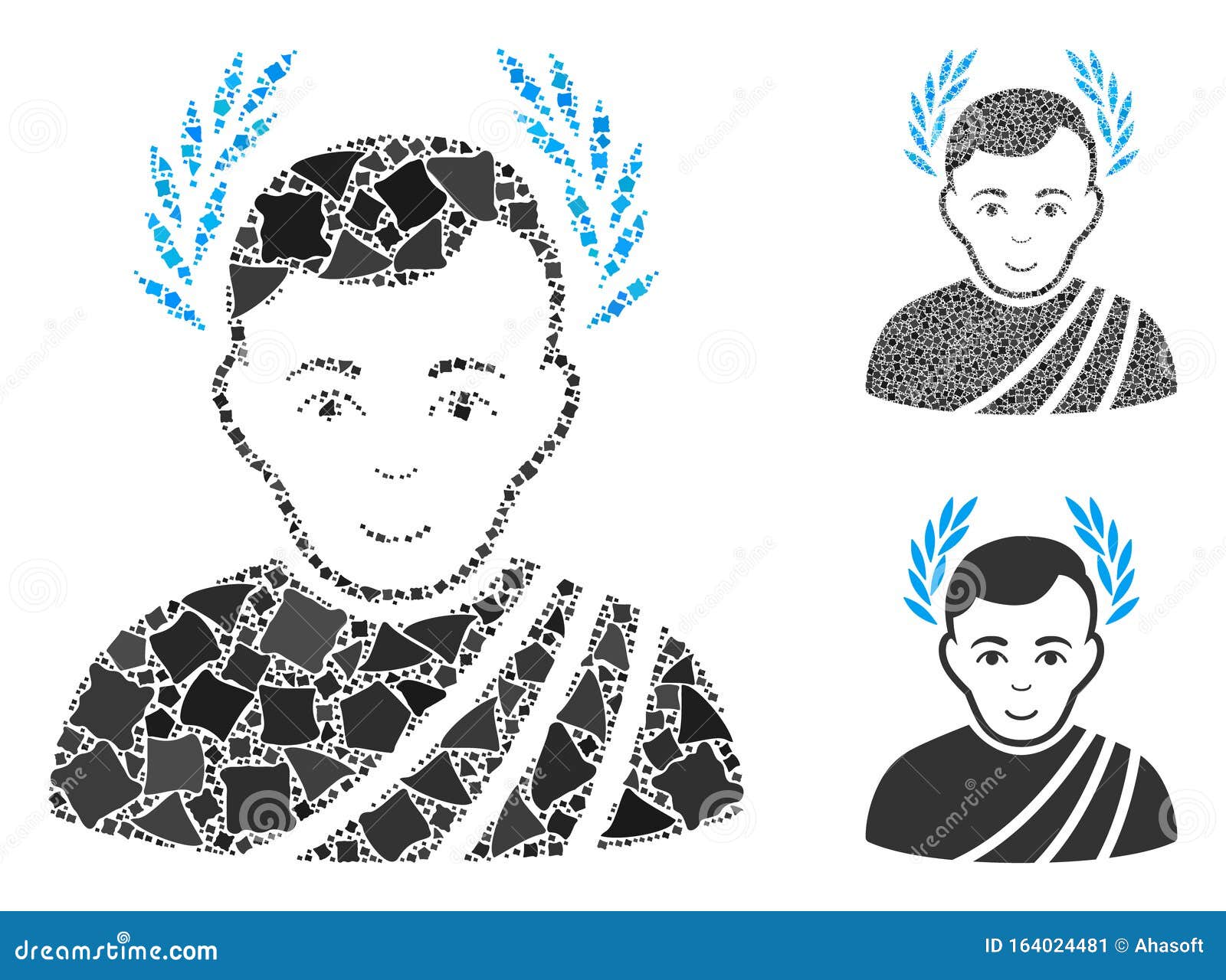 Caesar Wreath Mosaic And Scratched Julius Caesar Watermark With Lines ...