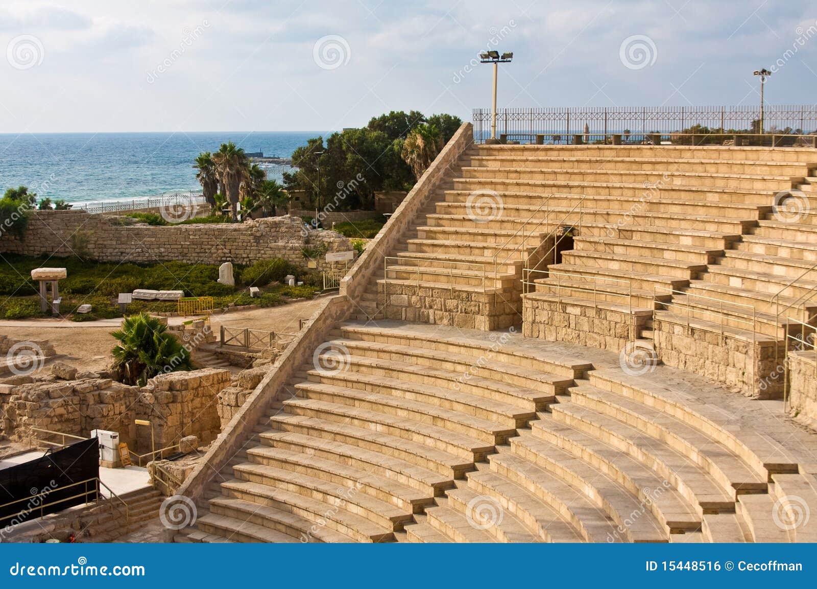 Caesarea Amphitheater stock photo. Image of herod, phoenicians - 15448516