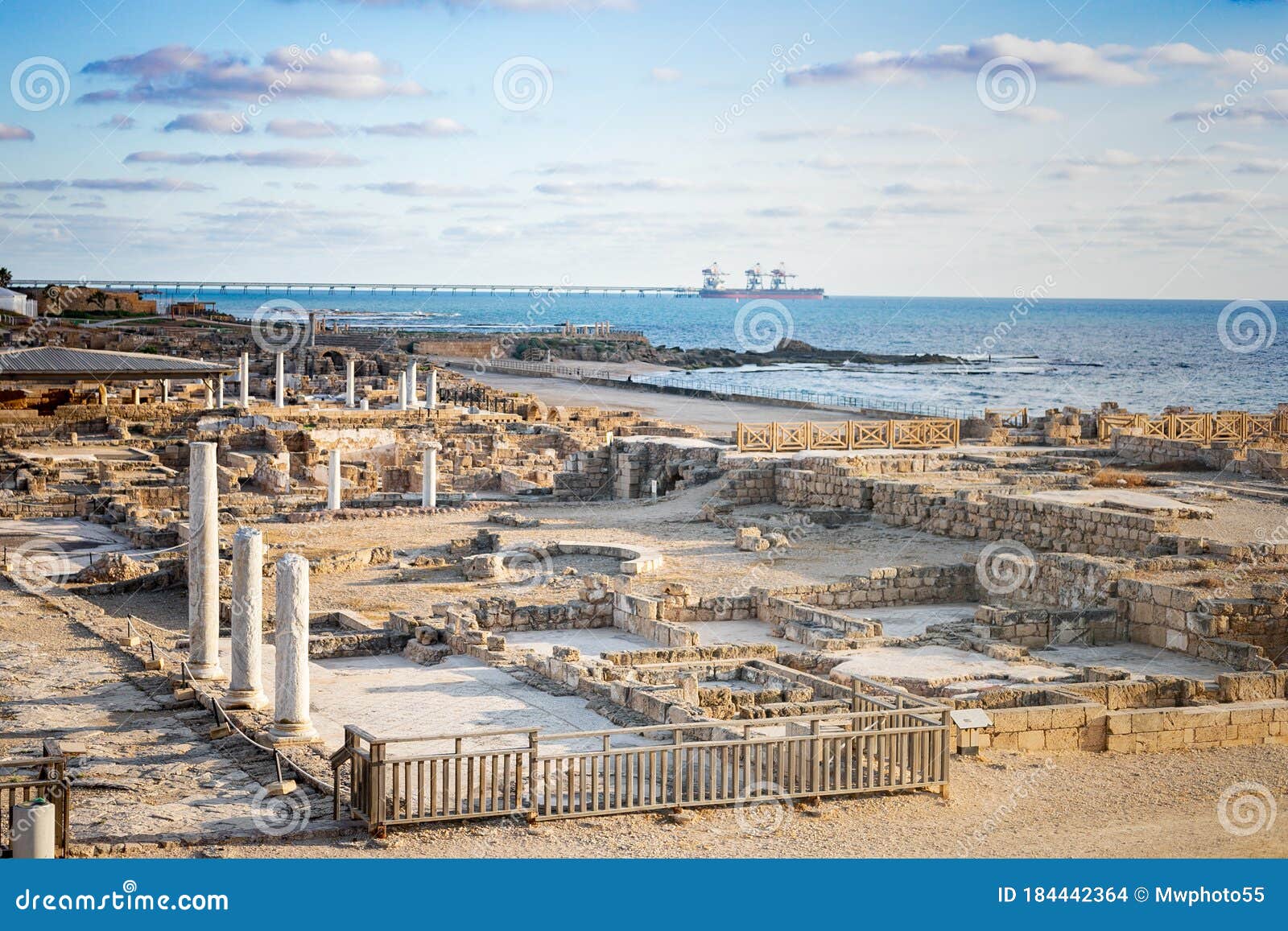 Caesarea in Israel, Coastline of Ancient Stock Photo - Image of david ...