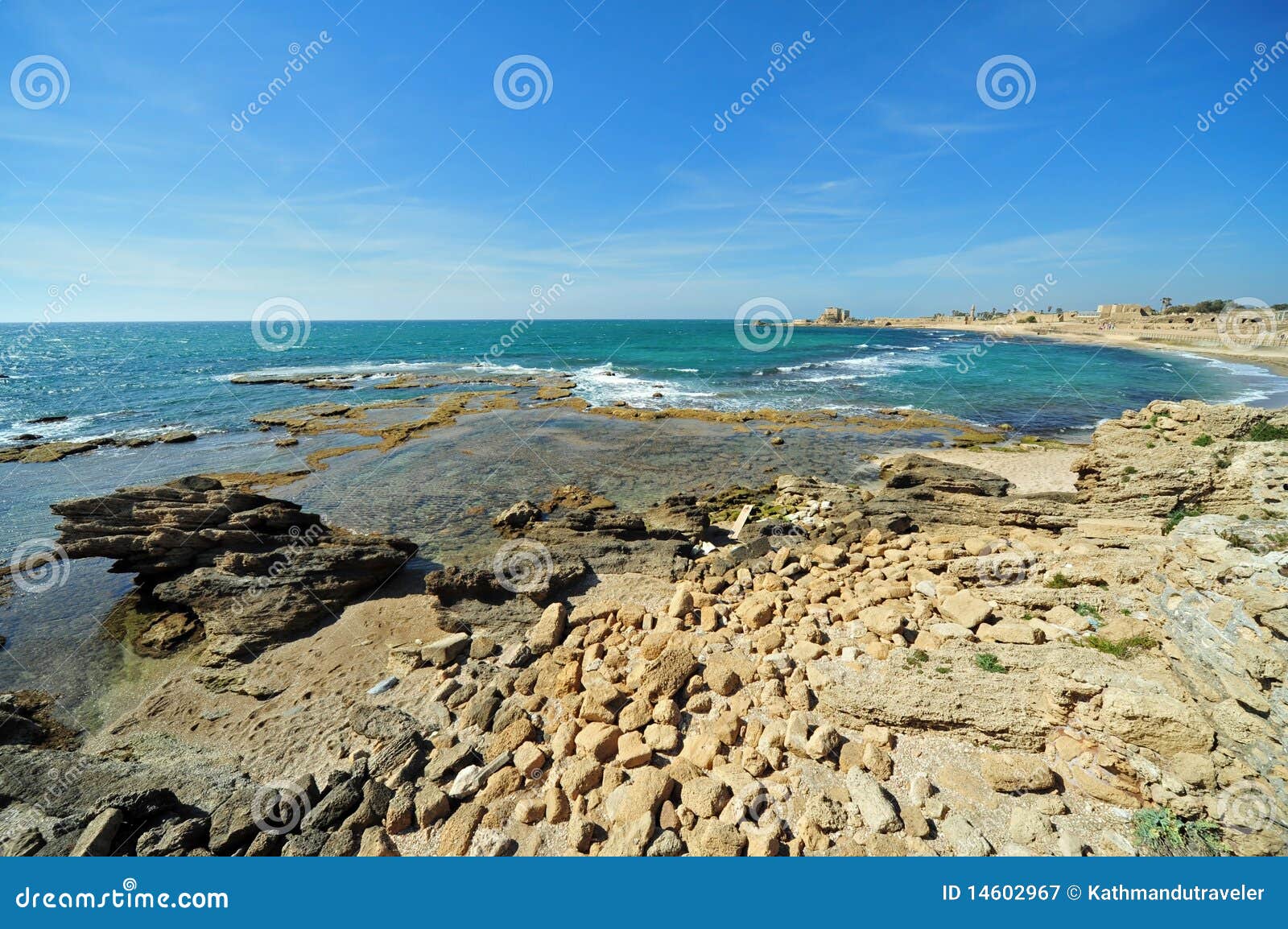 Caesarea Maritima Harbor stock image. Image of ocean - 14602967