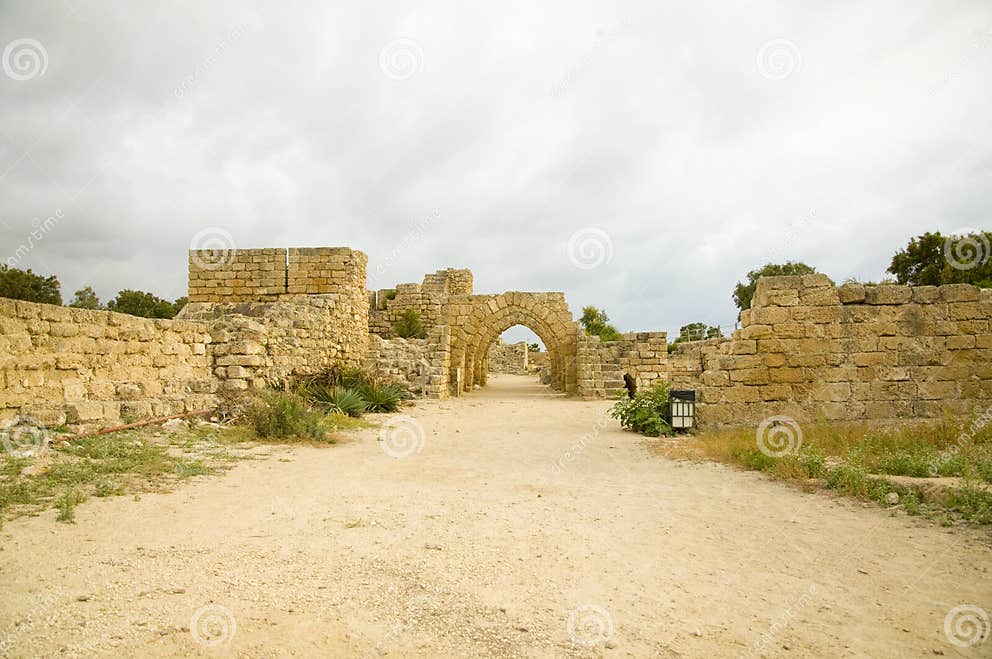 Caesarea remnant stock image. Image of roman, antiquities - 16160571