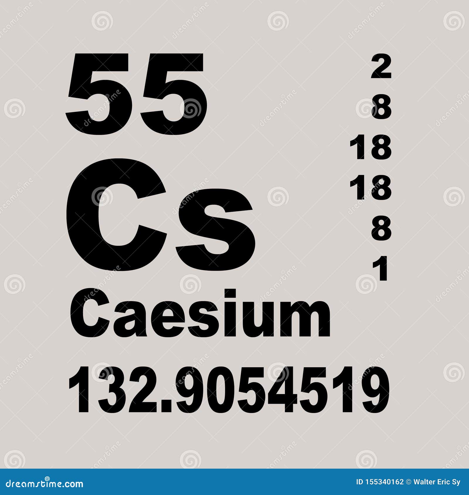 Periodic Table of Elements: Caesium or Cesium Stock Illustration ...