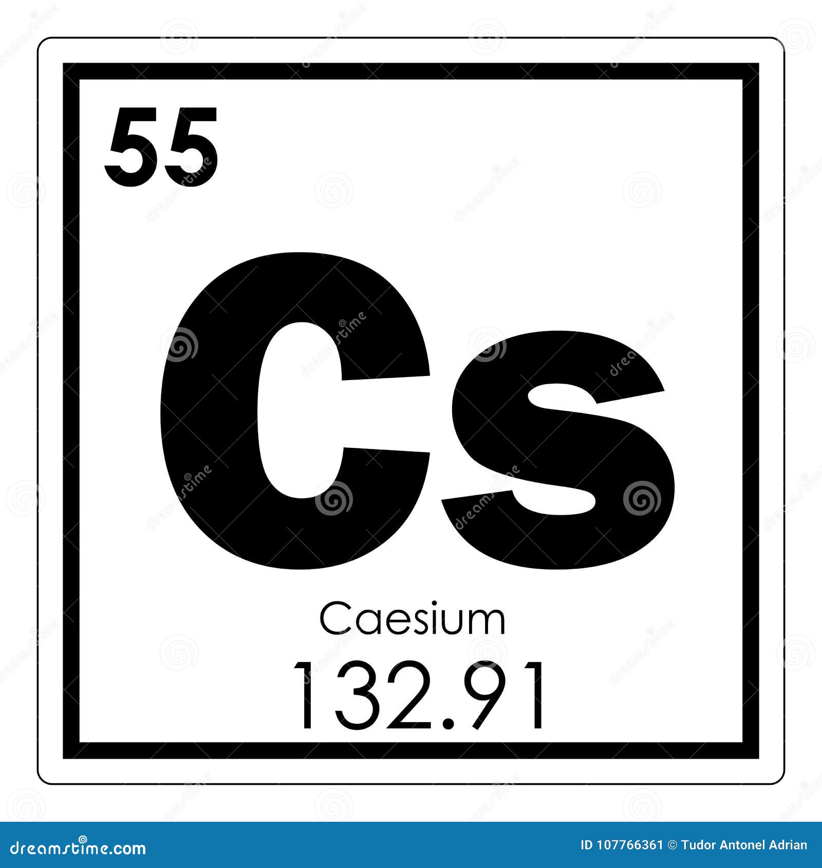 Caesium chemical element stock illustration. Illustration of formula ...