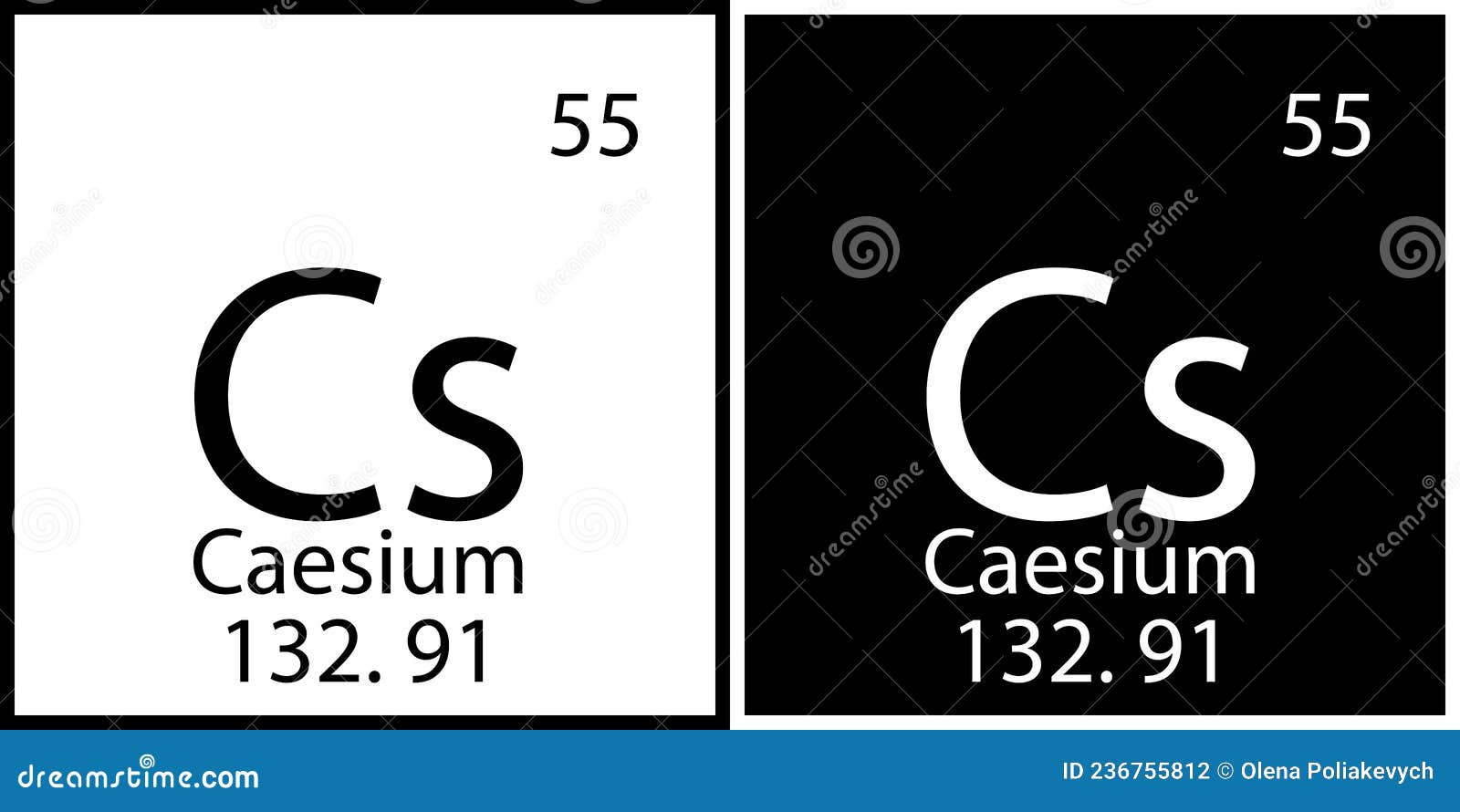 3D-Illustration, Caesium Symbol - Cs. Element Of The Periodic Table On ...